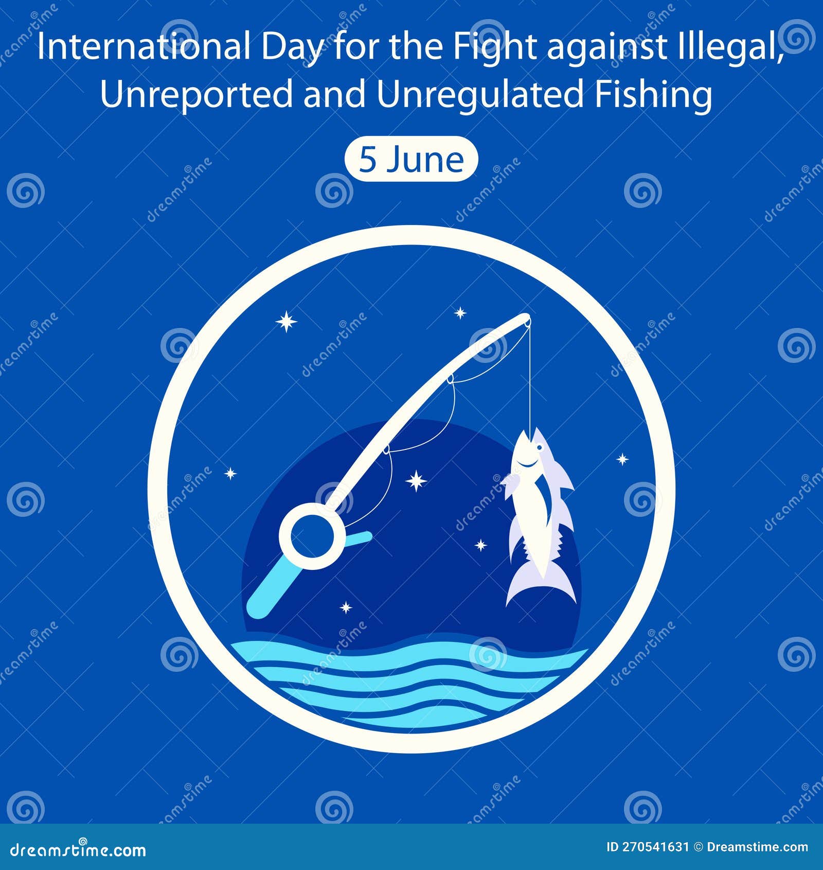 Illustration Vector Graphic of Fishing Rod and Fish on the Water Stock ...