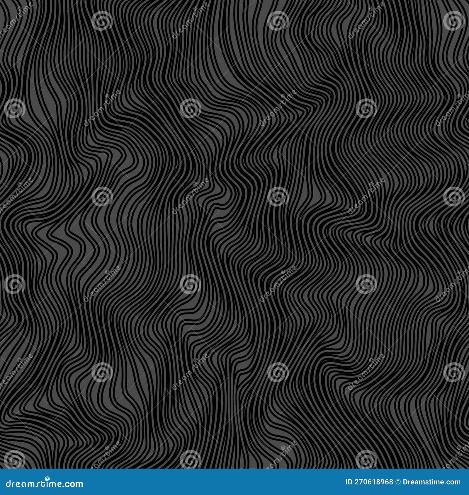 Wave Dense Lines Pattern, Black Crumpled Curve Background. Distortion ...