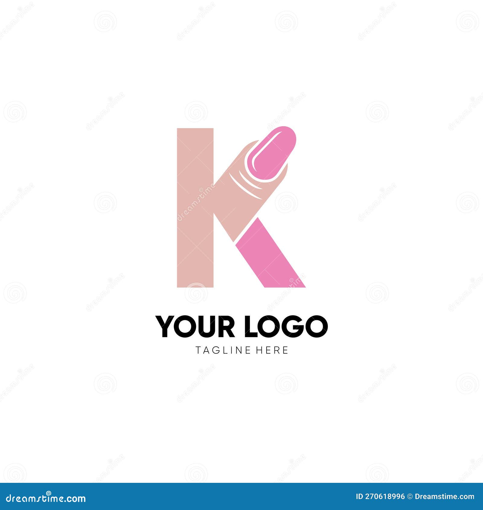 Letter K Nail Art Logo Design Vector Icon Graphic Emblem Illustration ...