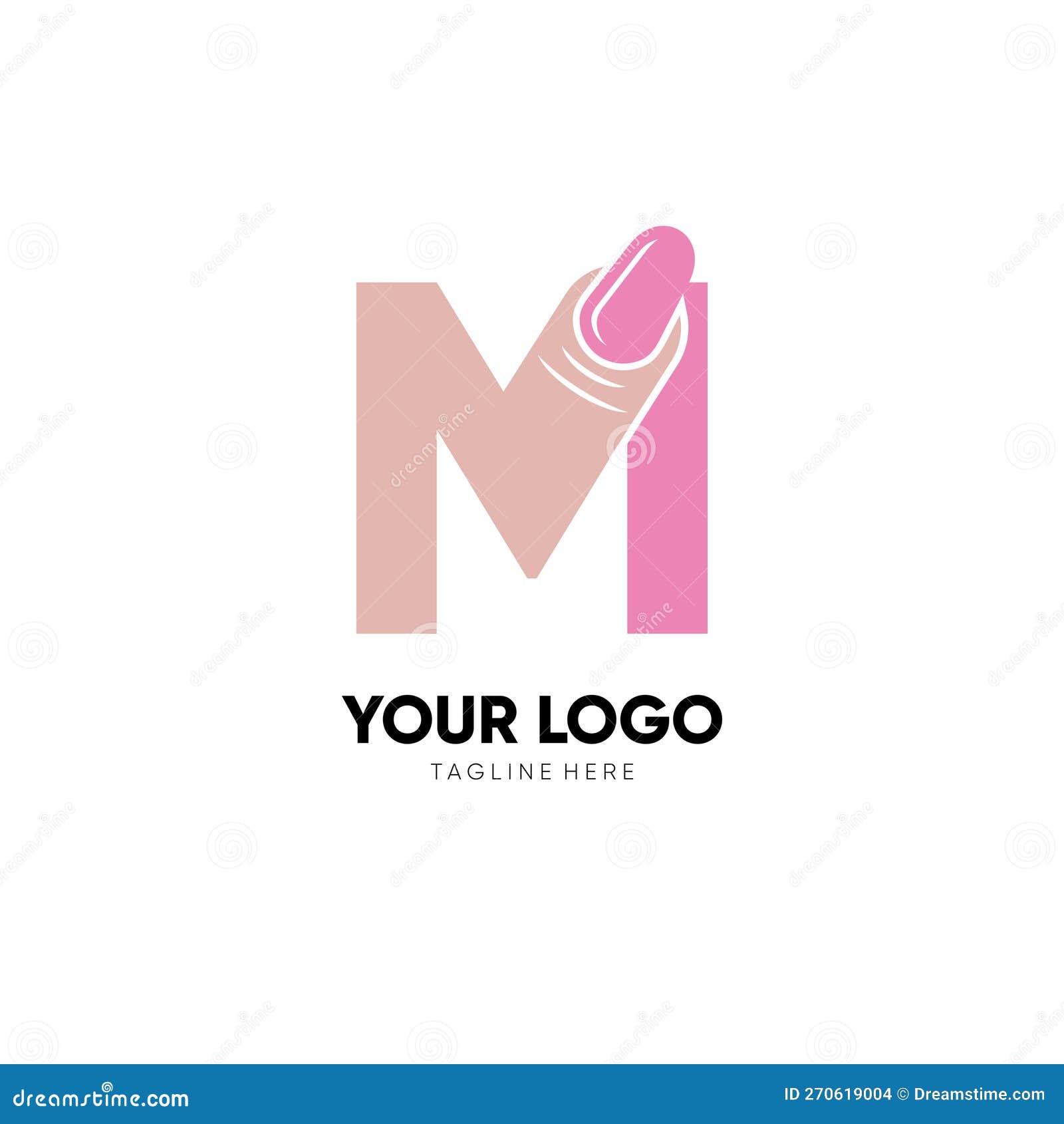 Letter M Nail Art Logo Design Vector Icon Graphic Emblem Illustration ...