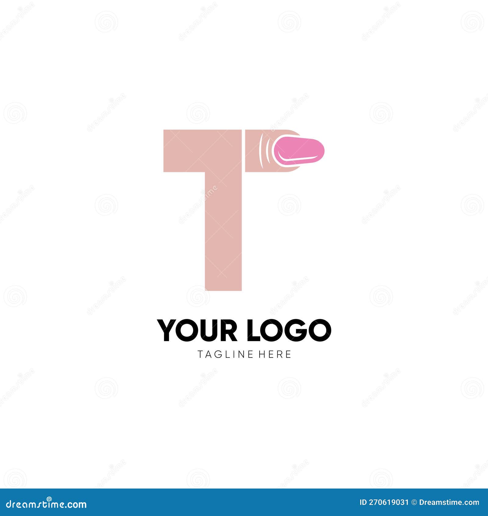 Letter T Nail Art Logo Design Vector Icon Graphic Emblem Illustration ...