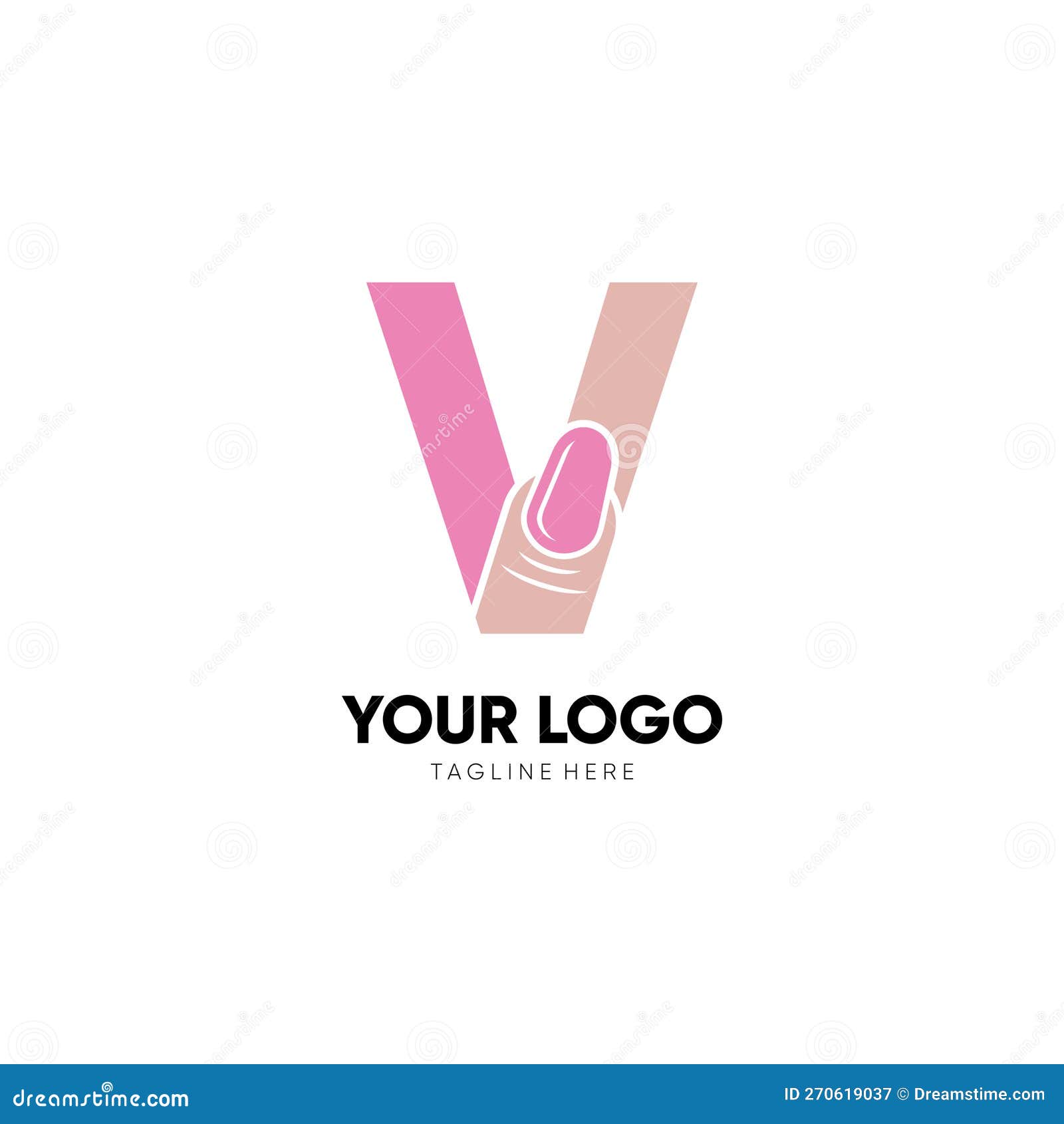 Letter V Nail Art Logo Design Vector Icon Graphic Emblem Illustration ...