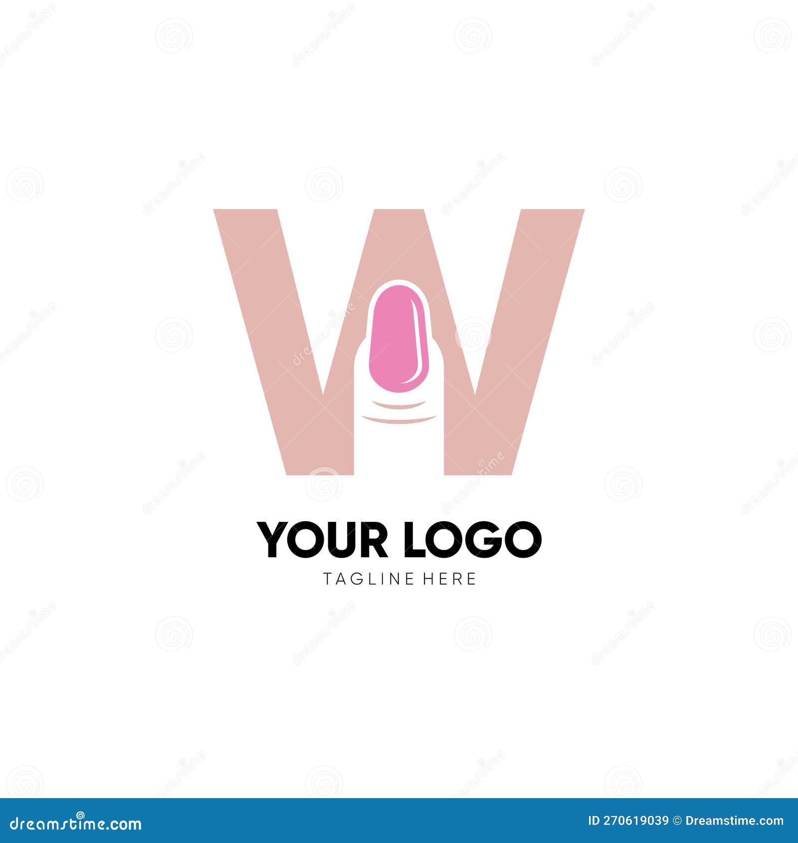 Letter W Nail Art Logo Design Vector Icon Graphic Emblem Illustration ...