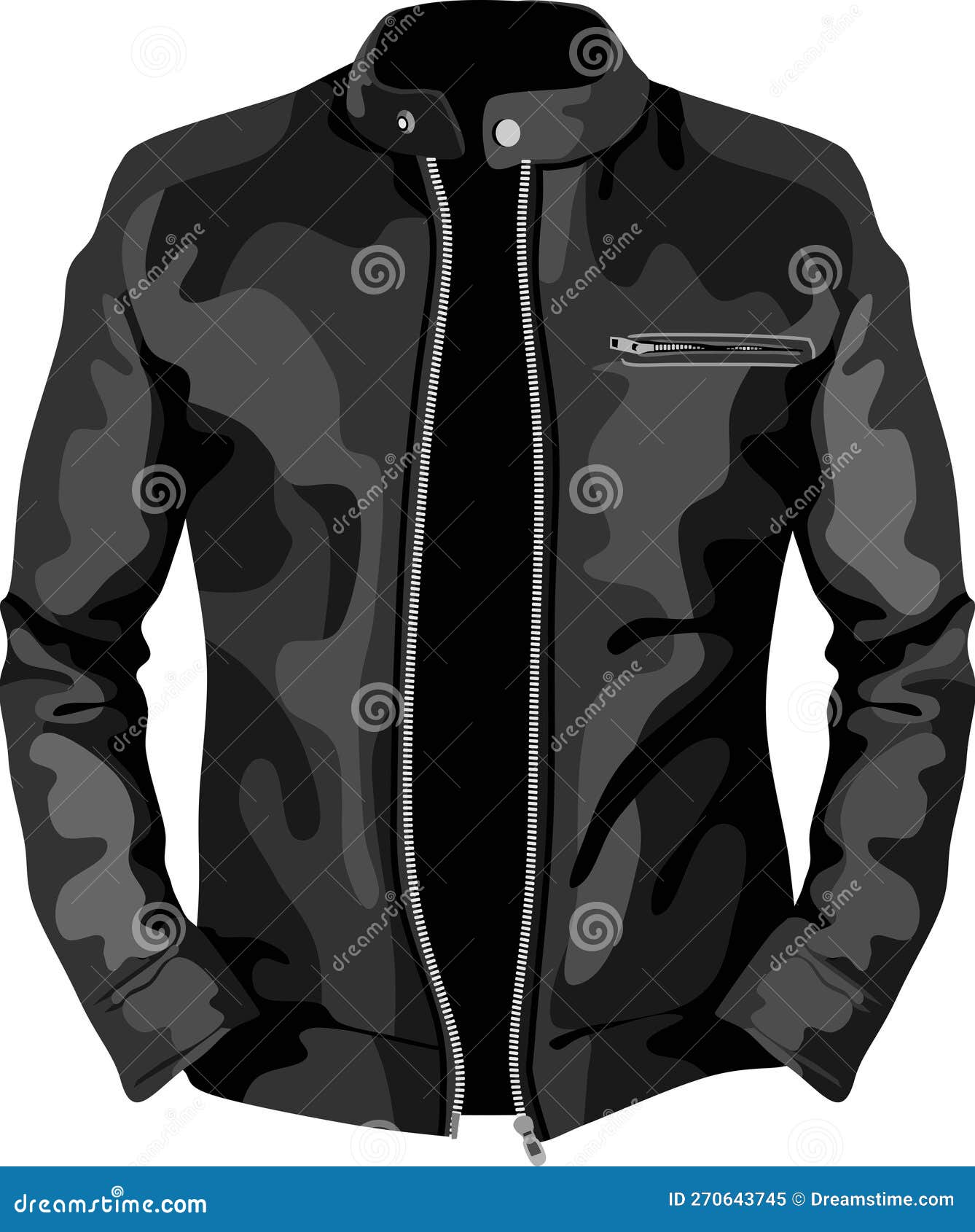 Black Leather Jacket Style Fashion Man Vector Stock Vector ...