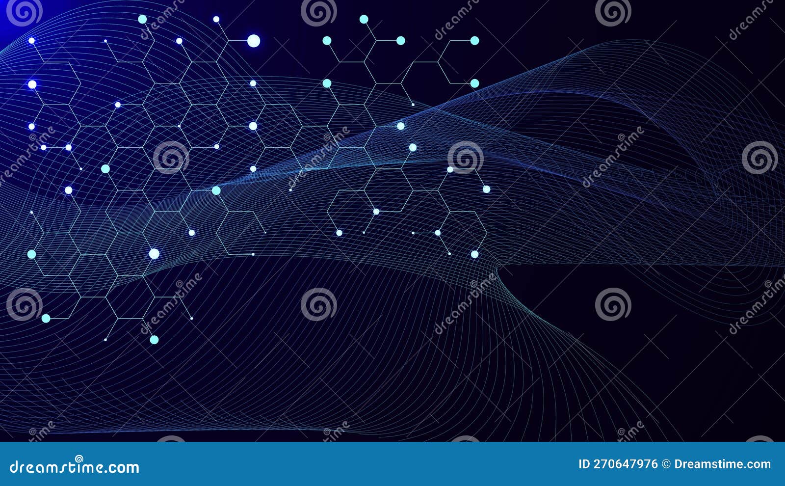 Abstract Blue Connection Hexagon Technology with Glowing Effect ...