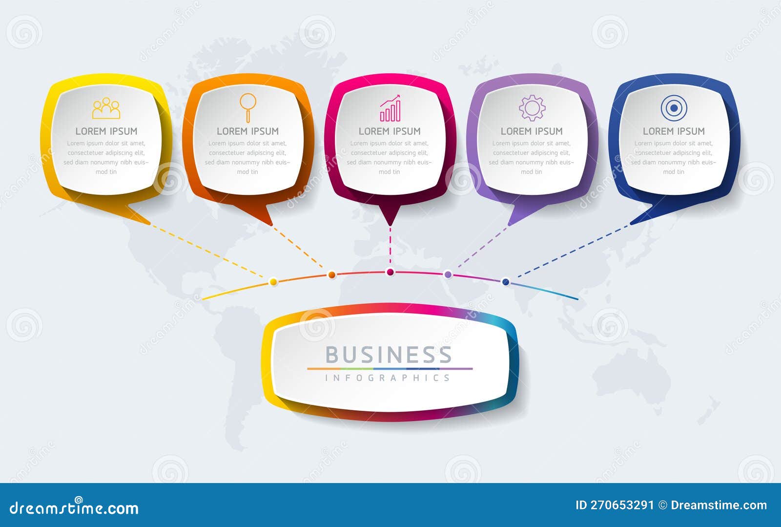 Connecting Steps Business Infographic Template Stock Vector ...
