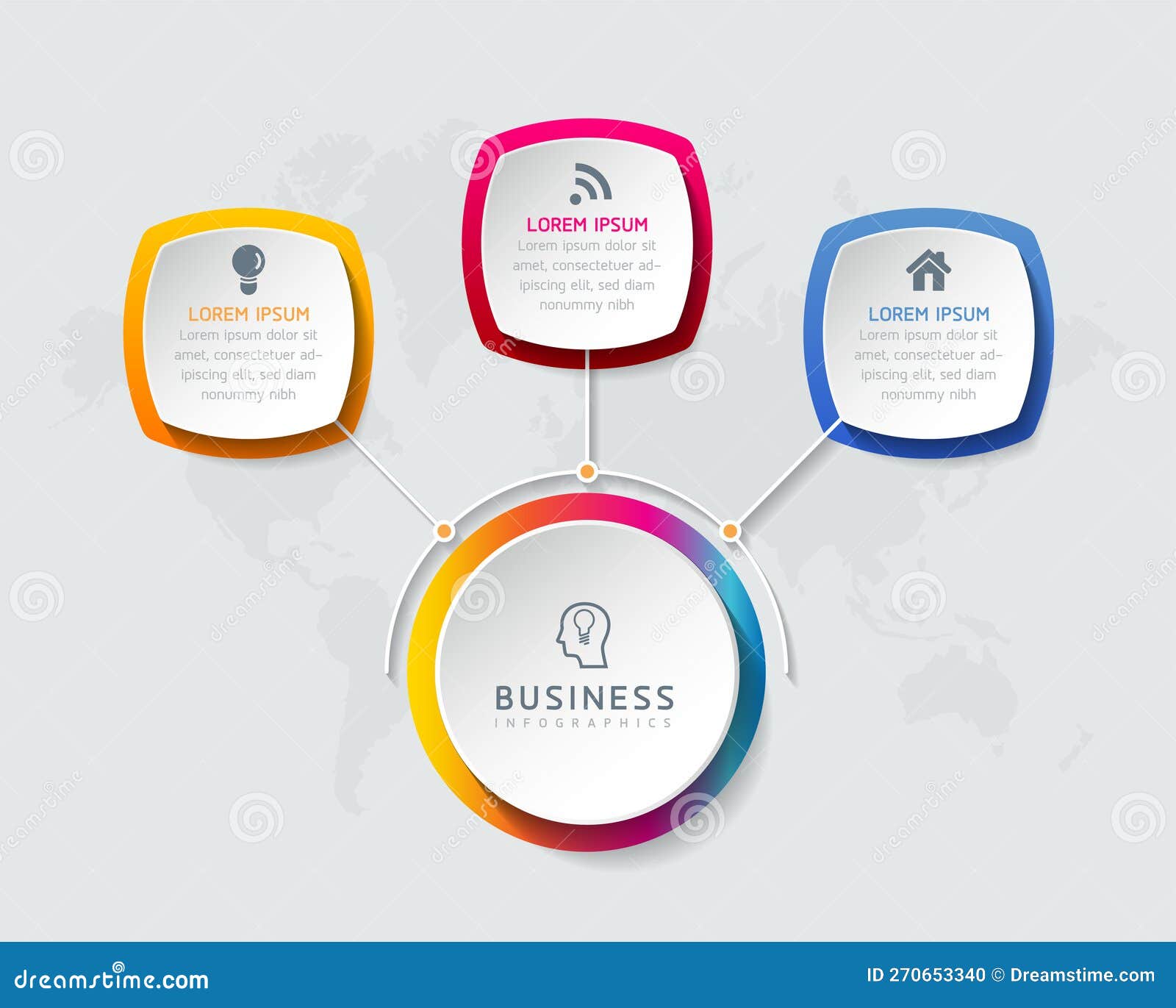 Connecting Steps Business Infographic Template Stock Vector ...