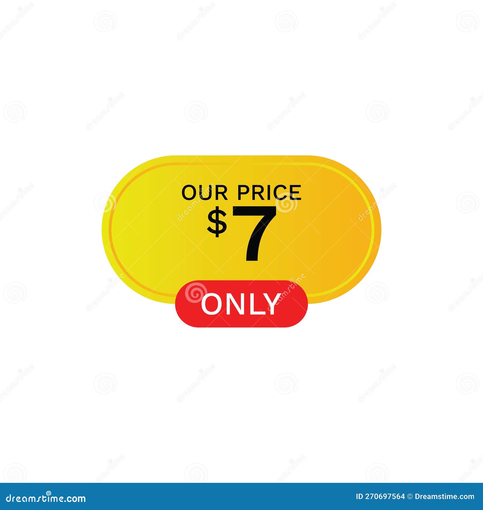 Our Price 7$ Dollar only, Label, Price Tag, Price Label, Discount Stock ...