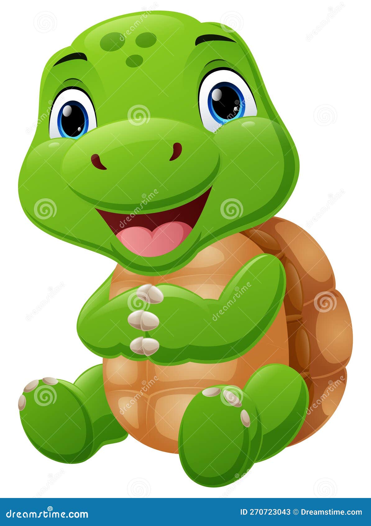 Cute Baby Turtle Cartoon Sitting Stock Vector - Illustration of life ...