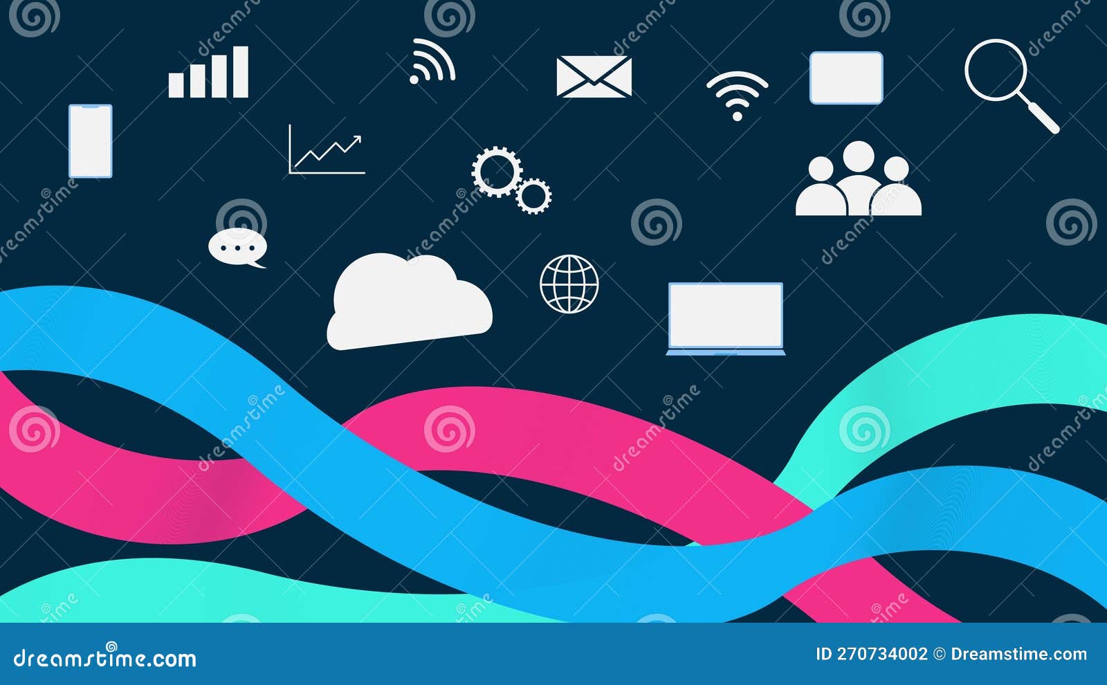 Internet Network Connection with Social Media Communication Concept ...