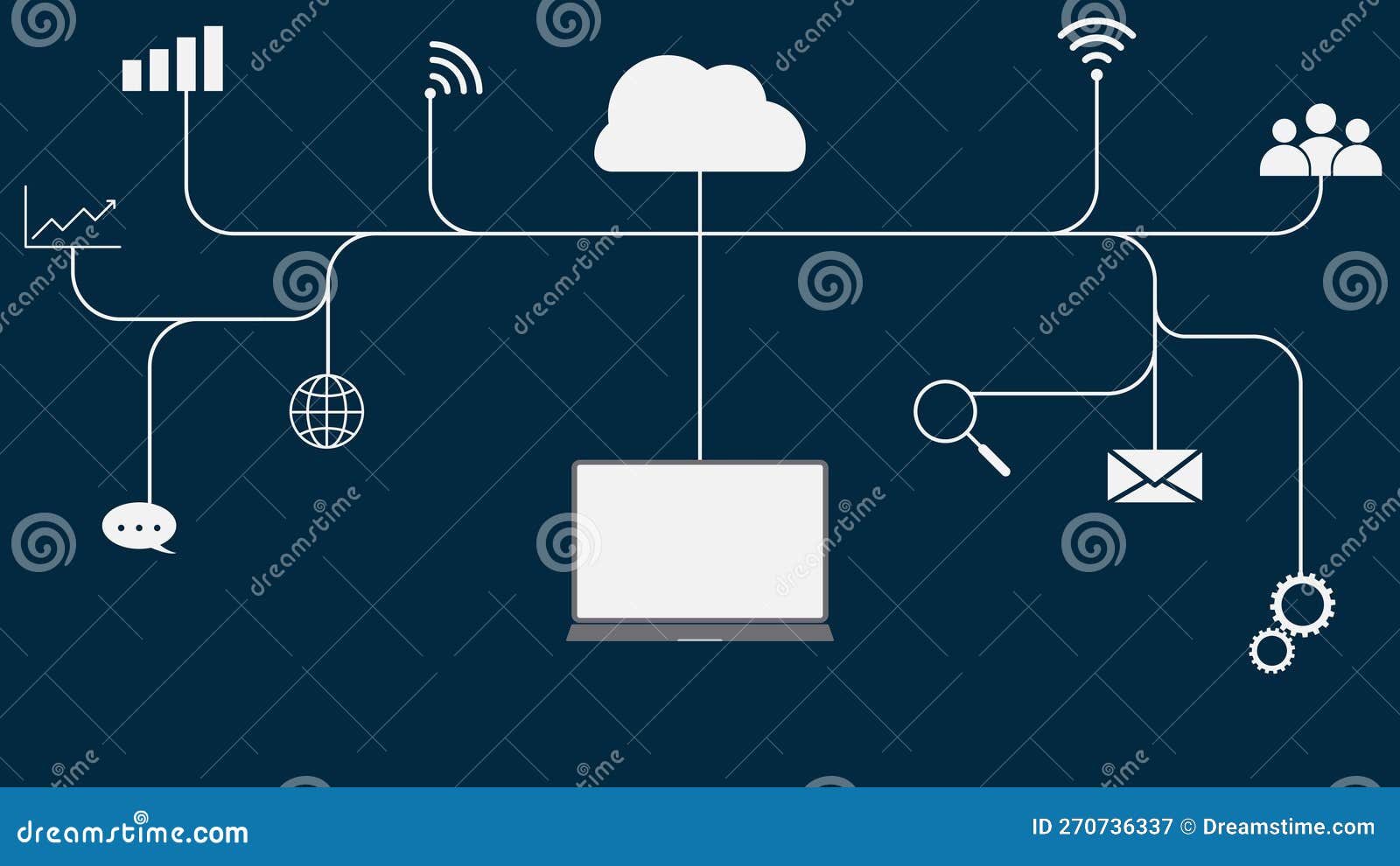 Internet Network Connection with Social Media Communication Concept ...