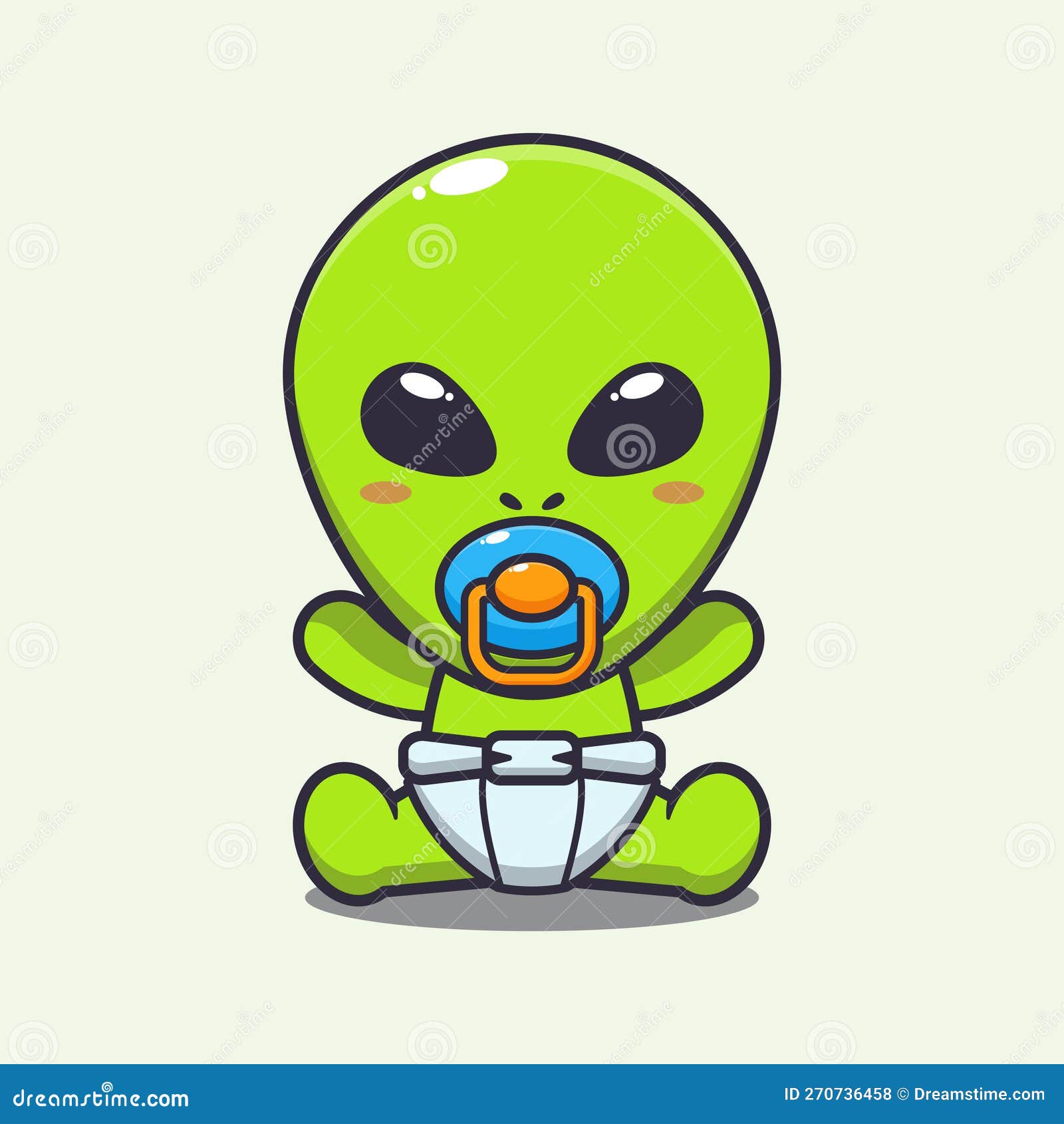 Cute Baby Alien Cartoon Vector Illustration. Stock Vector ...