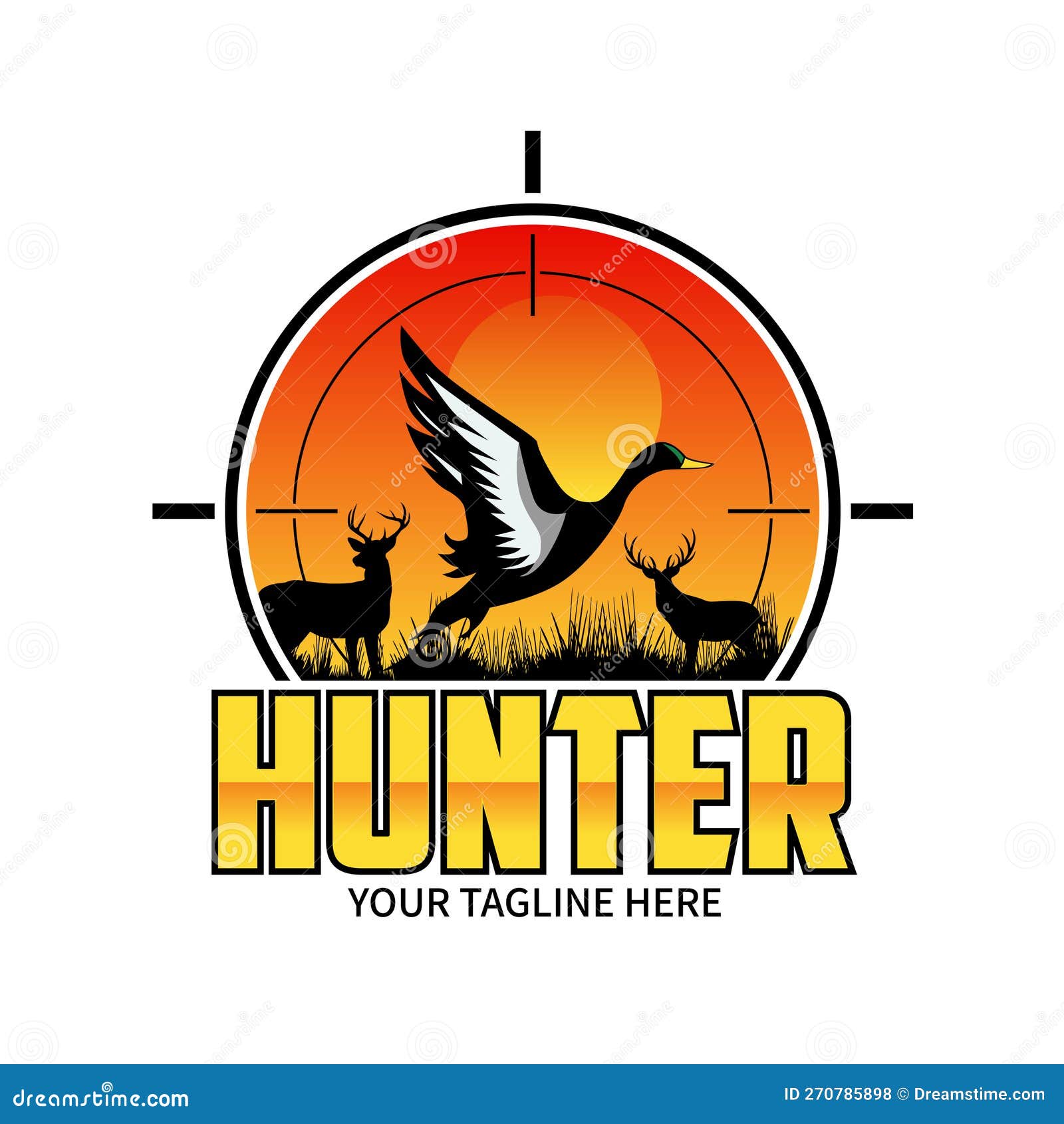 Hunting Club Logo Inspiration with Duck and Target Stock Vector ...