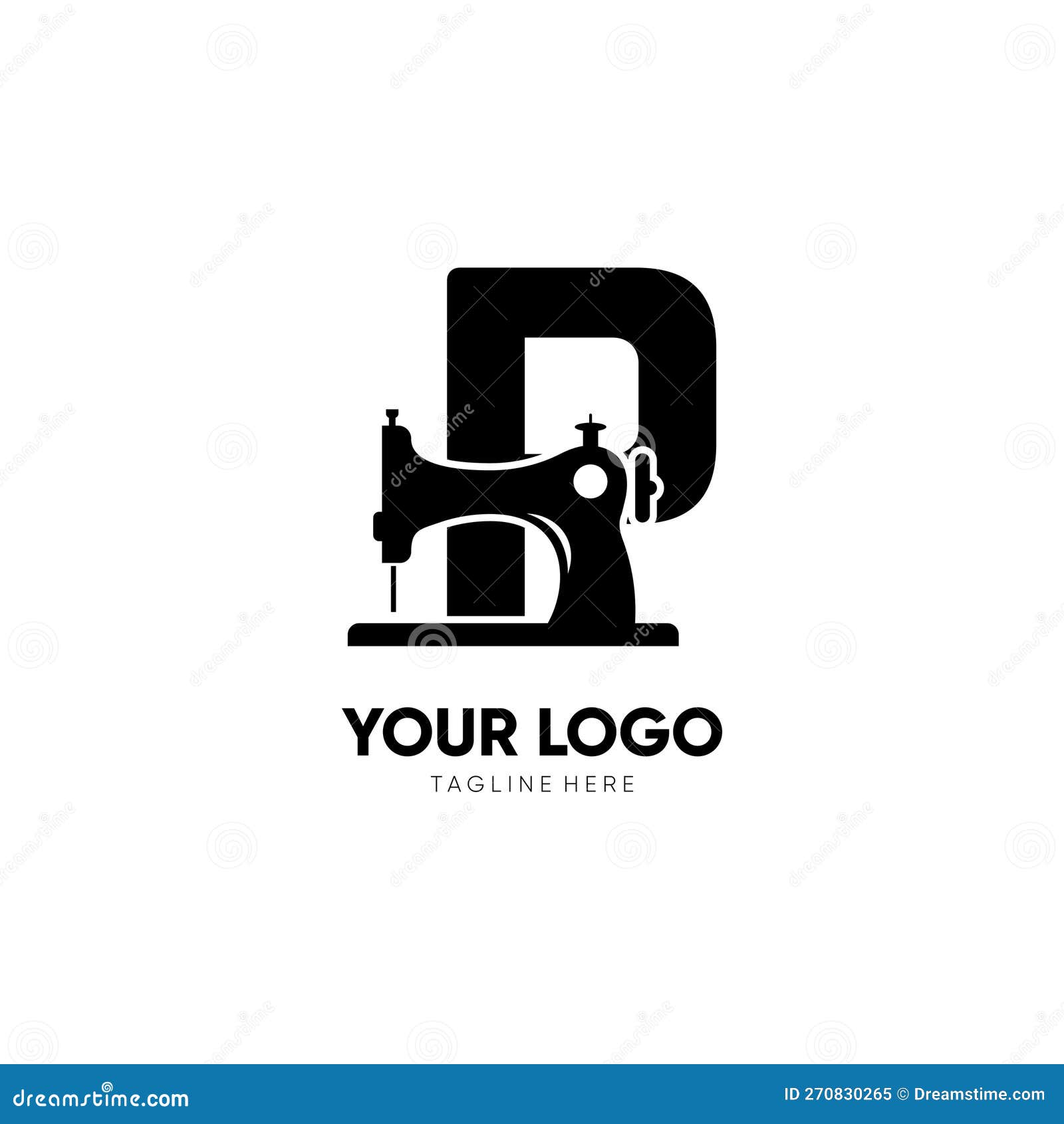 Letter P Sewing Machine Logo Design Vector Icon Graphic Emblem ...
