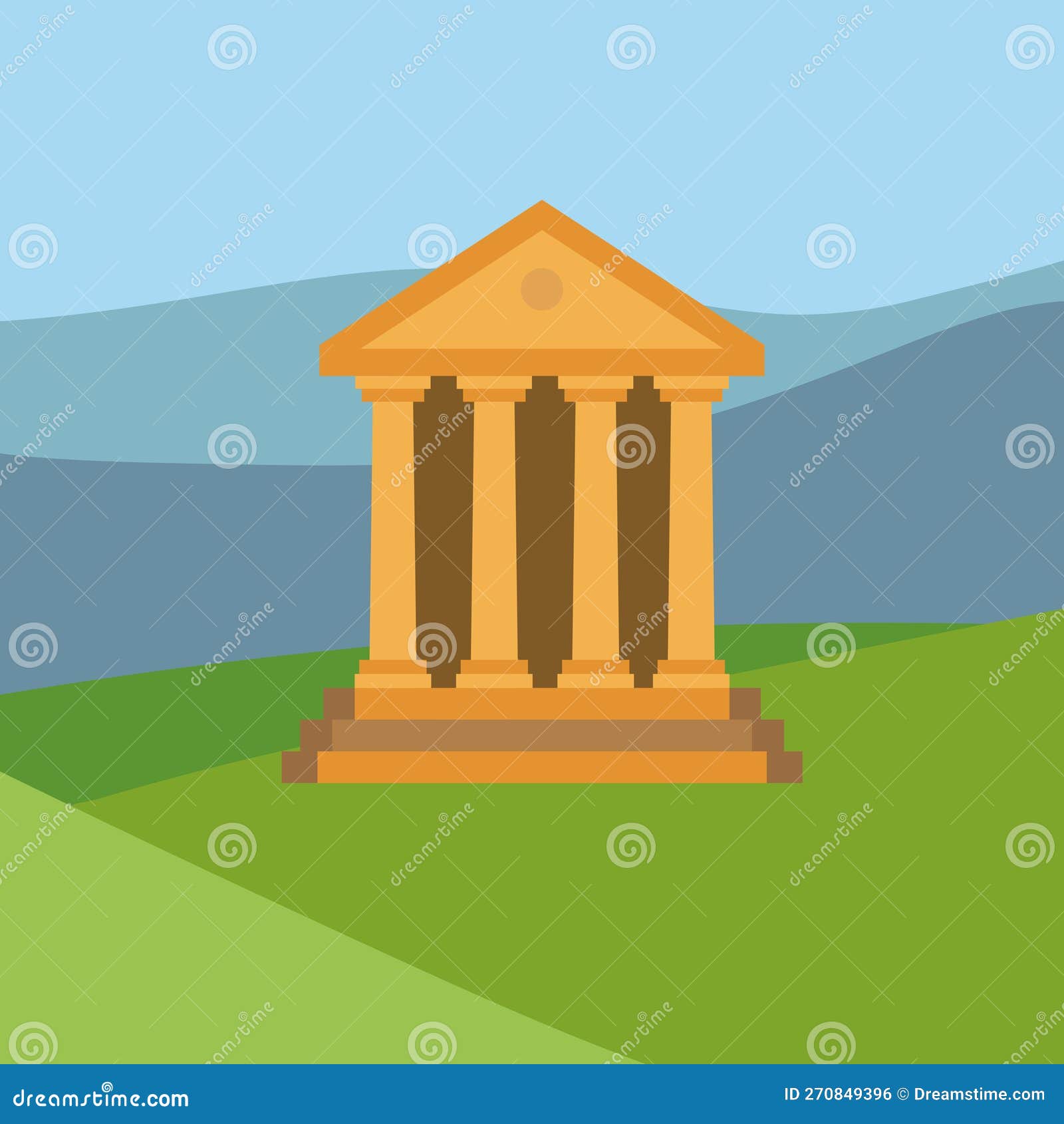 Bank Design Over Landscape Background. Stock Vector - Illustration of ...