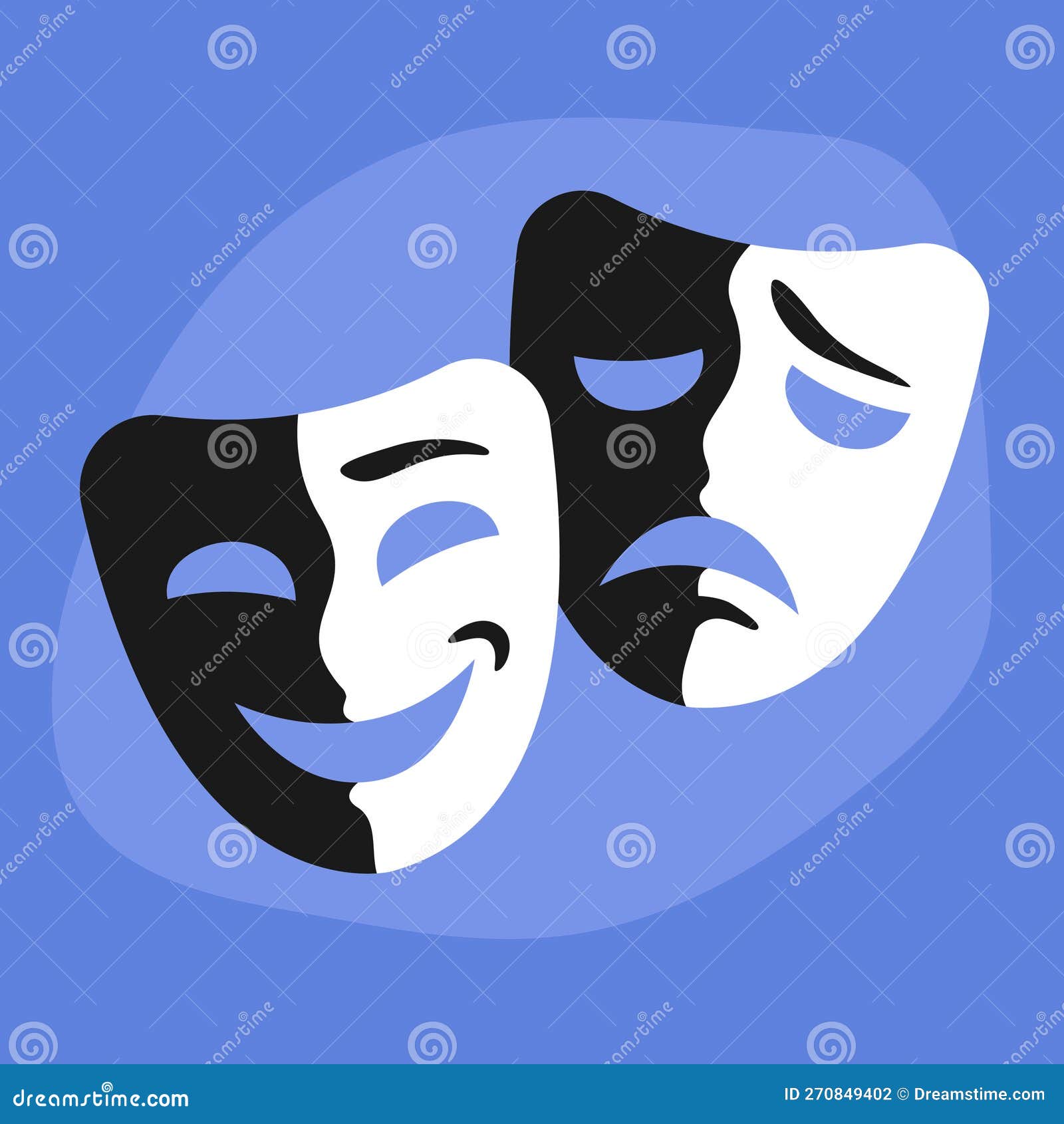 Comedy and Tragedy Theatrical Masks. Vector Illustration Stock Vector ...