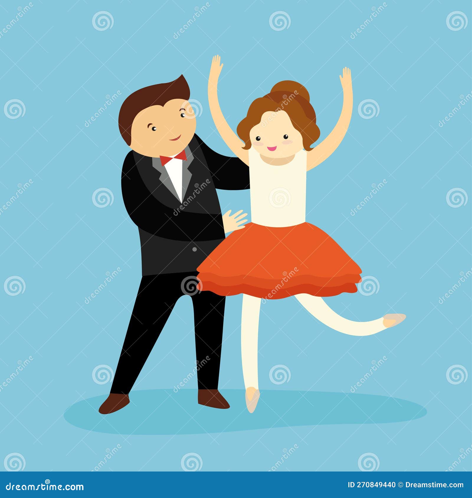 Couple Dancing Ballroom Dance. Vector Illustration. Stock Vector ...