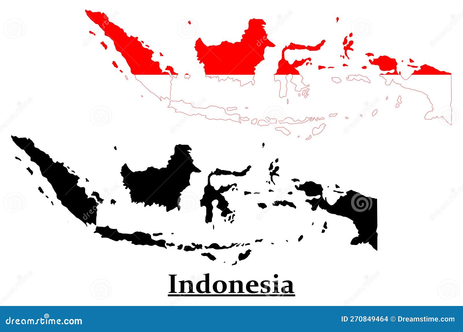 Indonesia National Flag Map Design, Illustration of Indonesia Country ...
