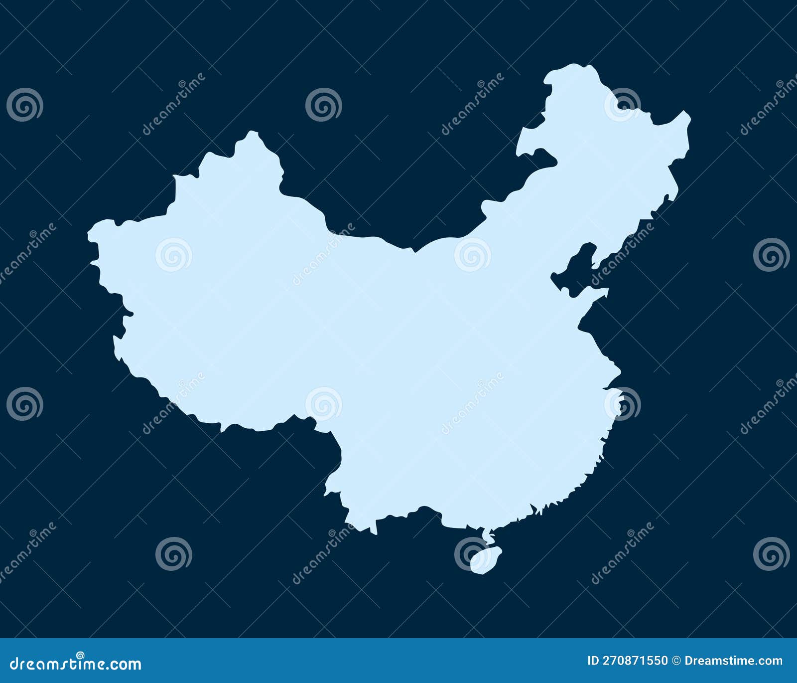 Light Blue Design Concept of Country China Map Isolated on Dark Green ...