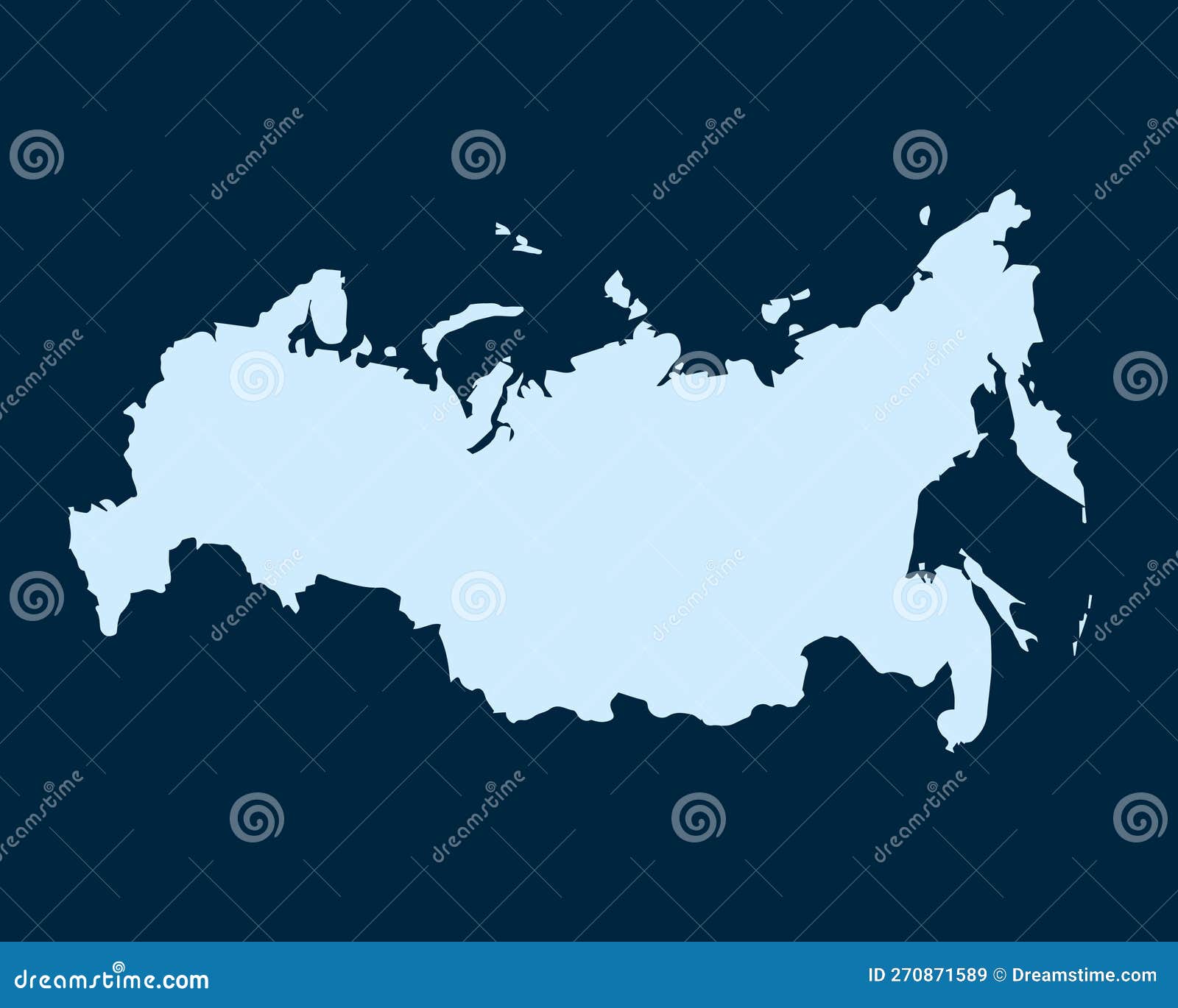 Light Blue Design Concept of Country Russia Map Isolated on Dark Green ...