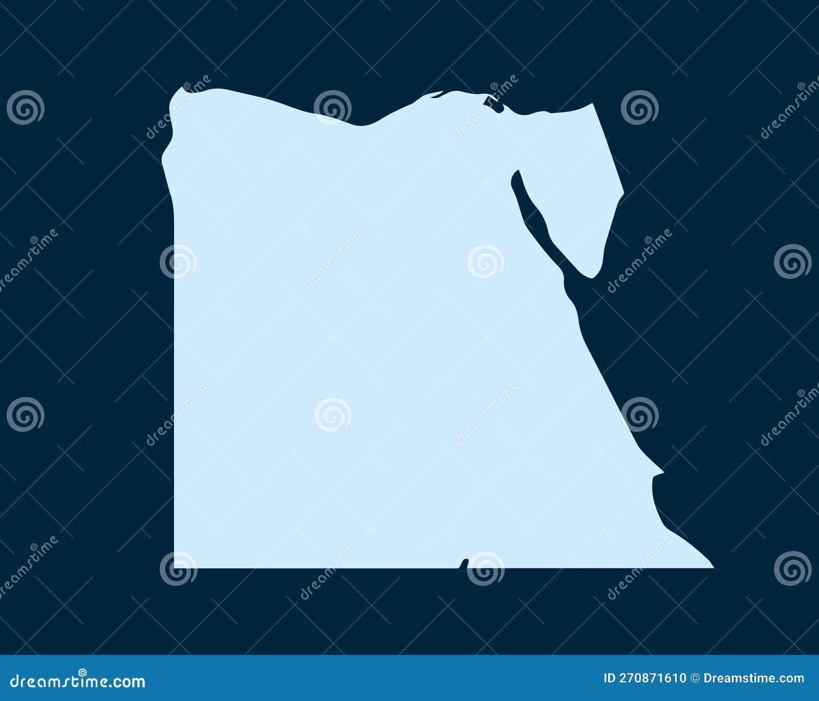 Light Blue Design Concept of Country Egypt Map Isolated on Dark Green ...
