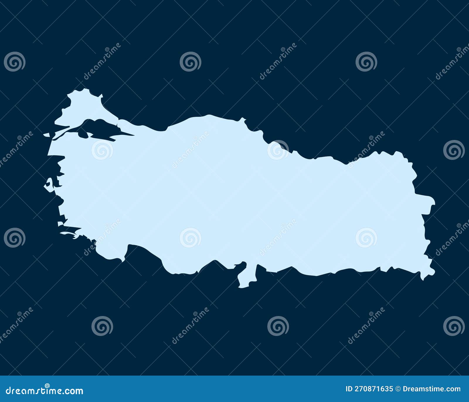 Light Blue Design Concept of Country Turkey Map Isolated on Dark Green ...