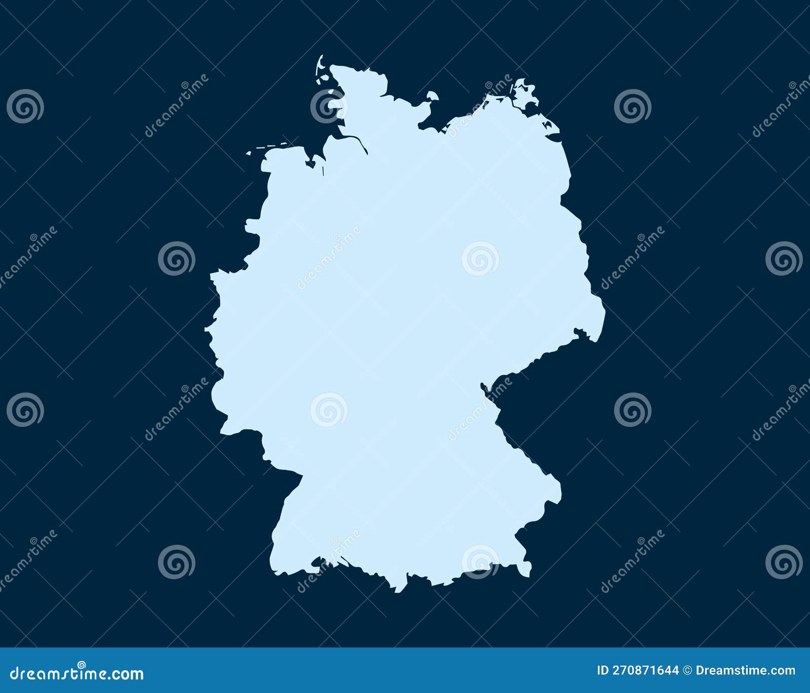 Light Blue Design Concept of Country Germany Map Isolated on Dark Green ...