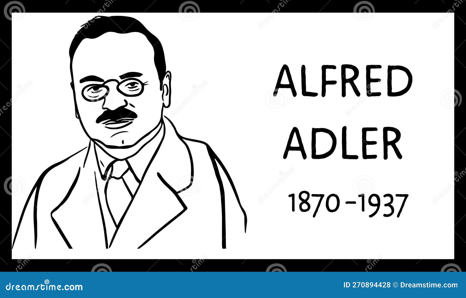 Alfred Adler Portrait Sketch Drawing Vector Illustration ...