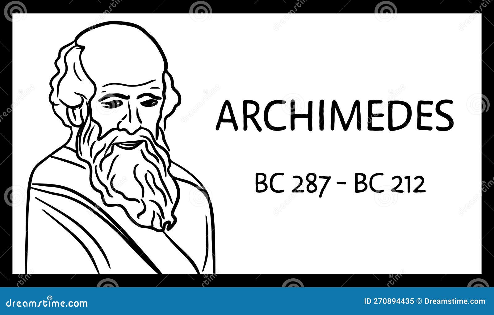 Philosopher Archimedes Portrait Sketch Drawing Stock Vector ...