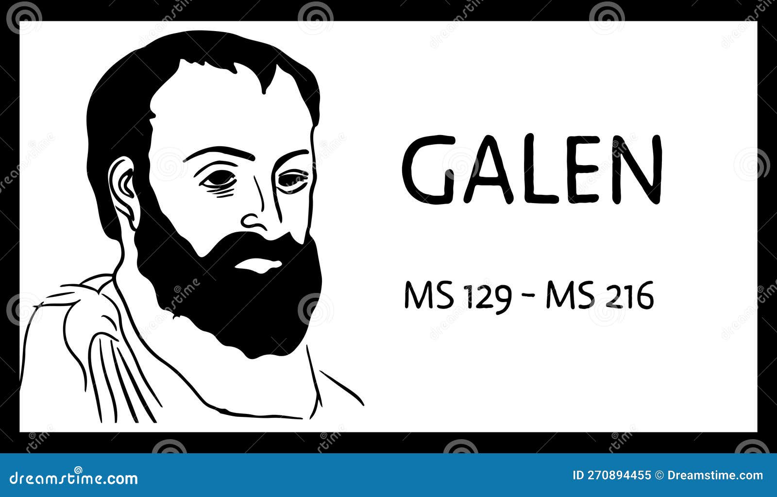 Philosopher Galen Portrait Sketch Drawing Cartoon Vector ...