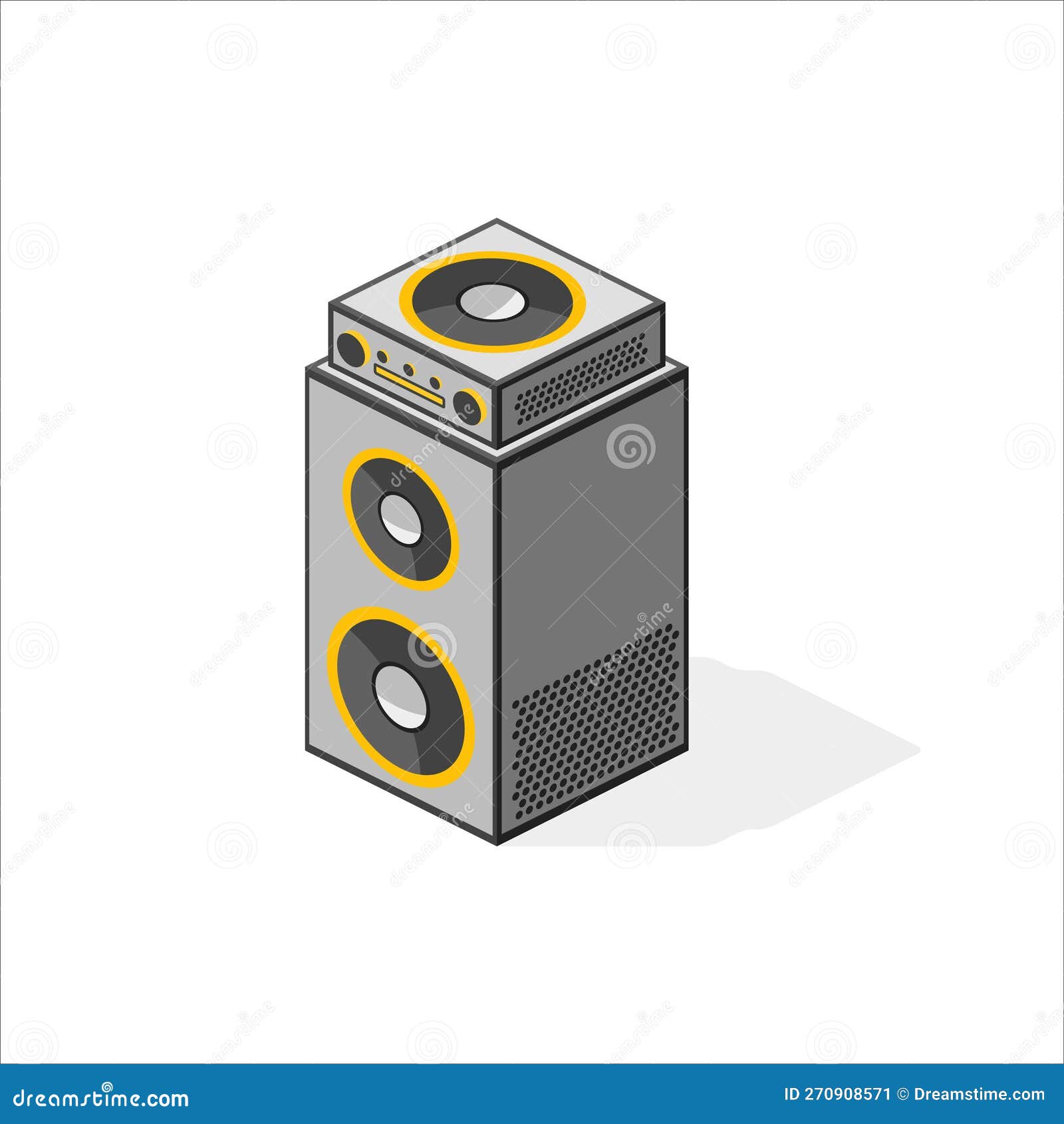 Isometric Bluetooth Speaker Audio Map3 Sound Box Vector Stock Vector ...