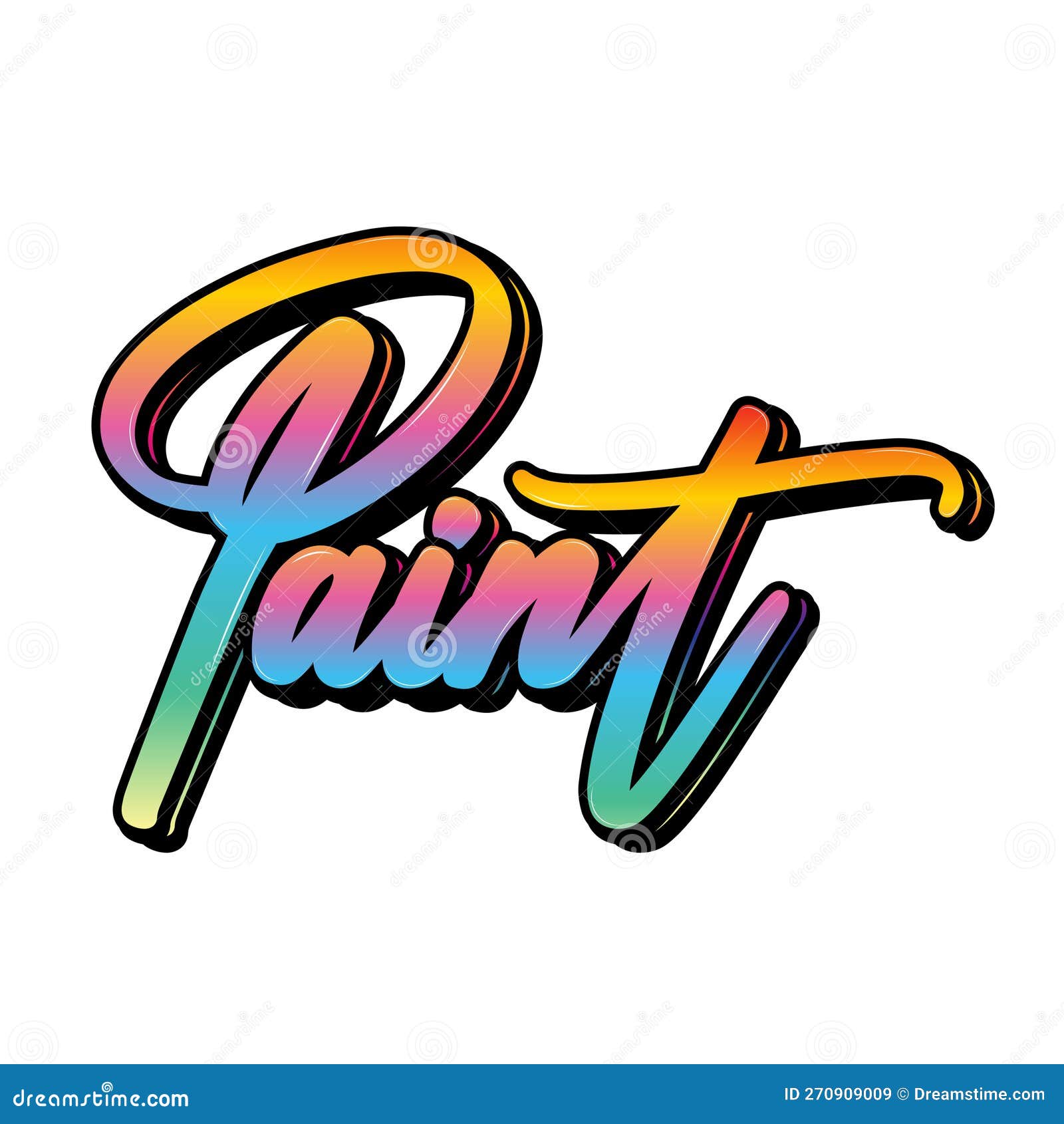 Paint Typography Rainbow Color Illustration Vector Stock Vector ...