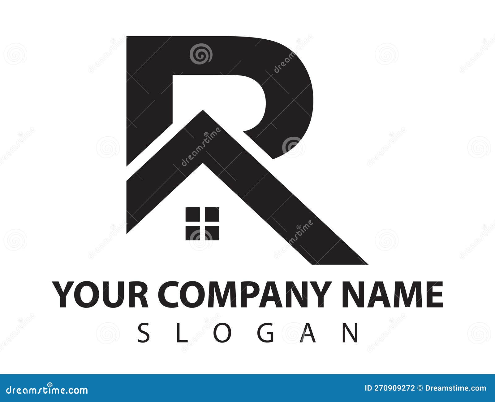 Logo Letter R Architecture Icon Home Design Stock Vector - Illustration ...