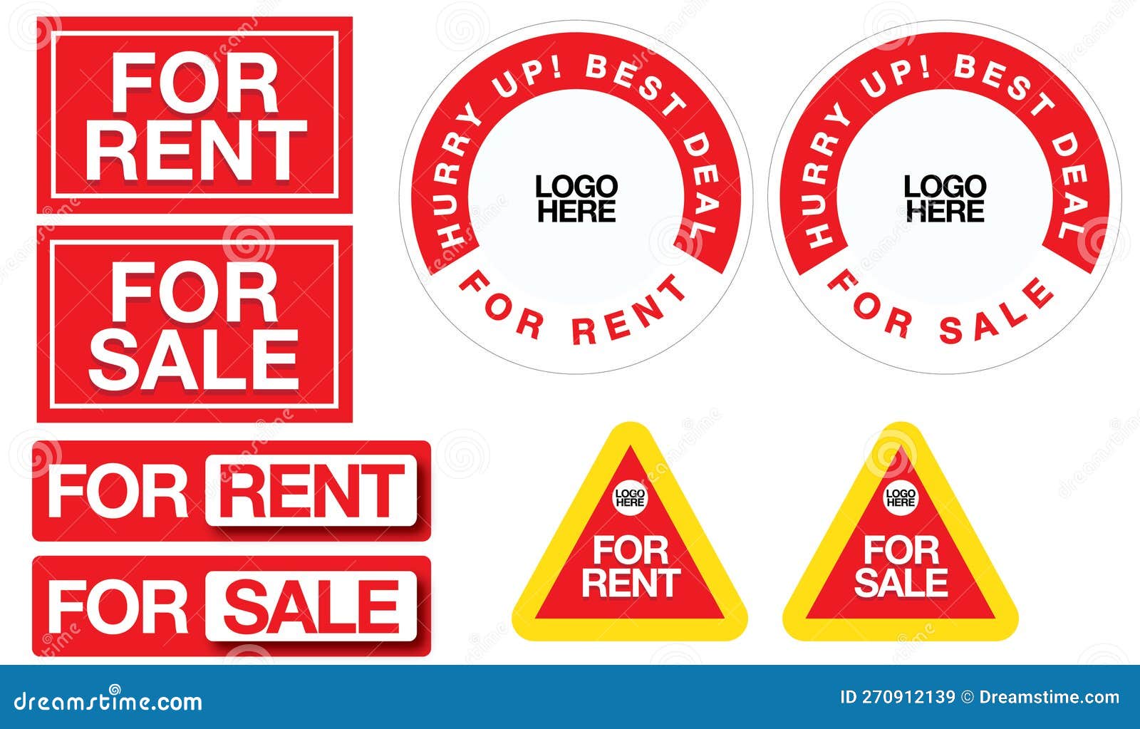 For Rent for Sale Different Types Sign Board Design Stock Vector ...