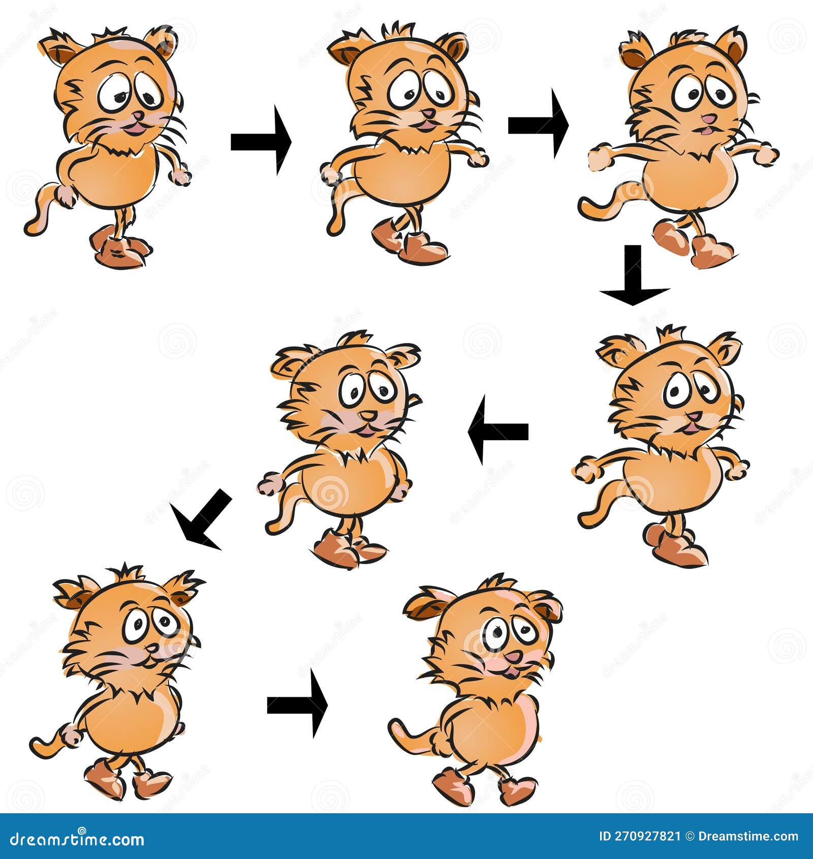 Man Walk Animation, Sequence Frame For Game Sheet Vector Illustration ...