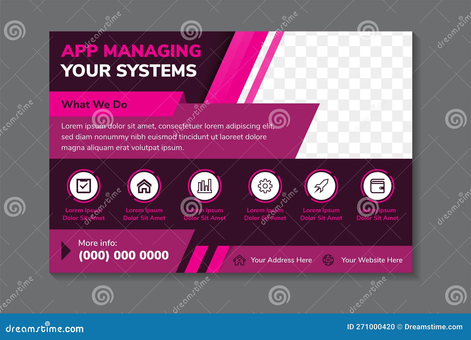 Application Managing Your Systems Flyer Design Template with Rectangle ...