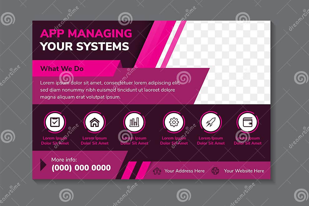 Application Managing Your Systems Flyer Design Template with Rectangle ...