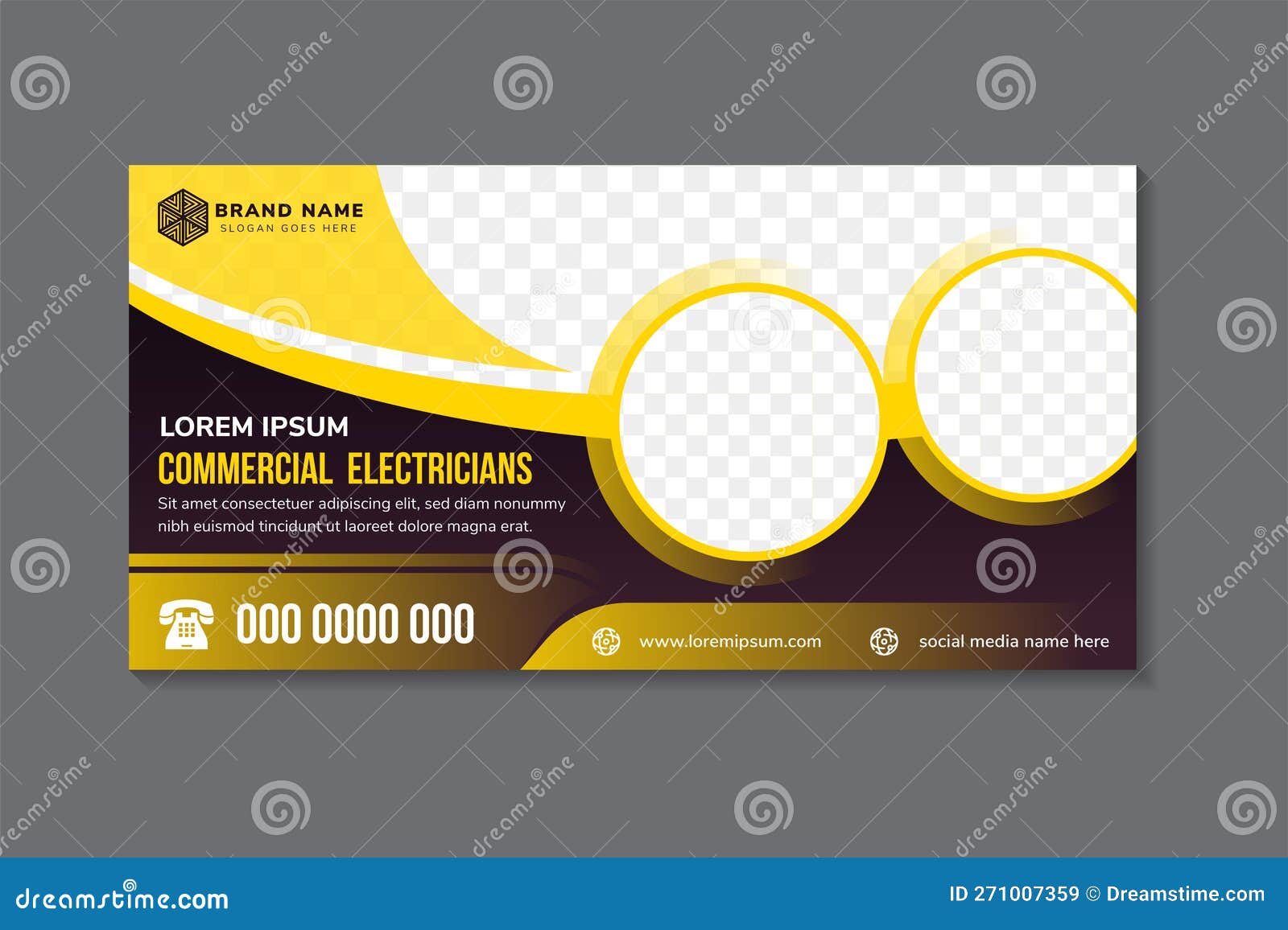Commercial Electricians Banner Design Template Stock Vector ...