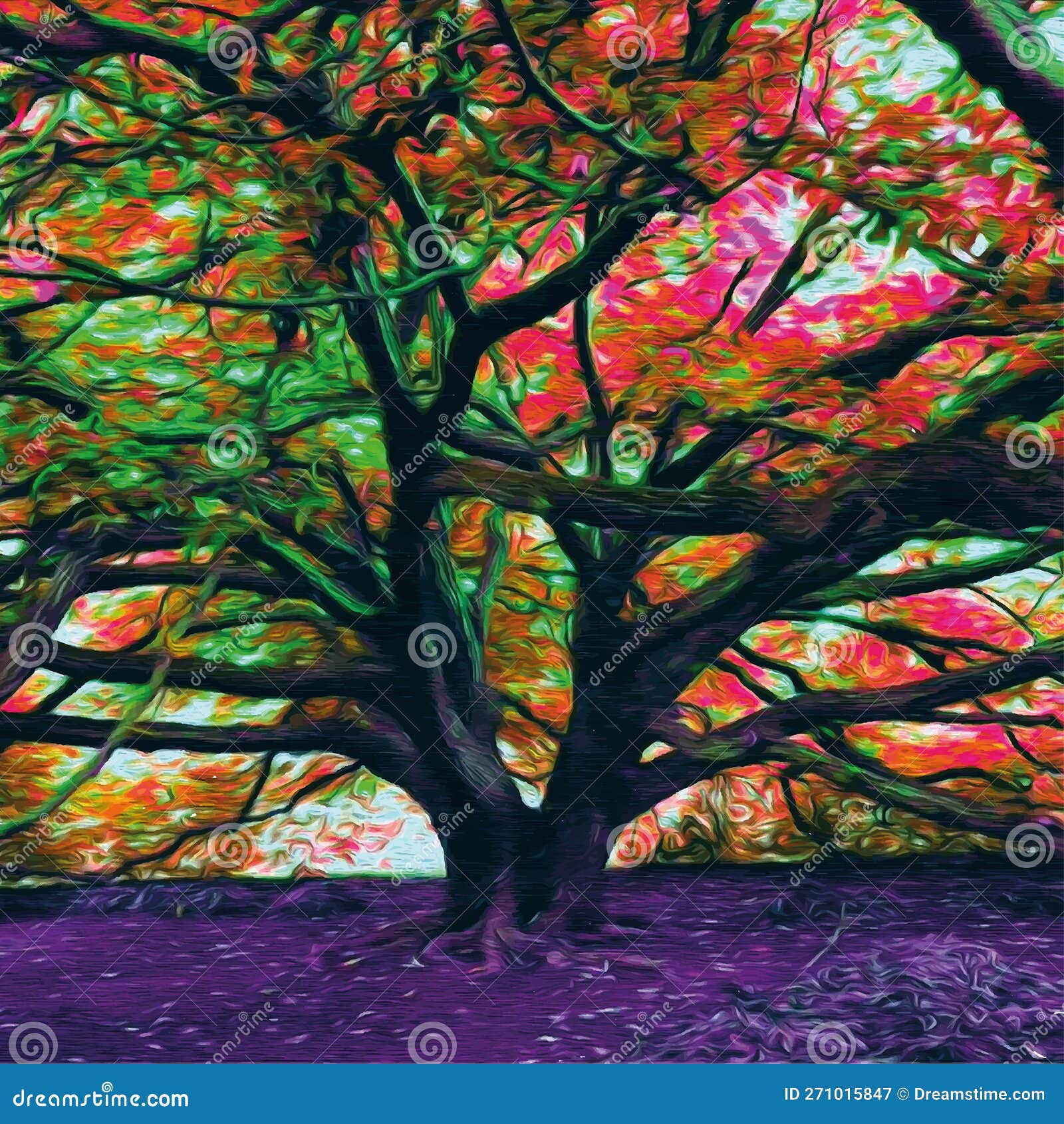 Beautiful Psychedelic Magic Faraway Tree Stock Vector - Illustration of ...