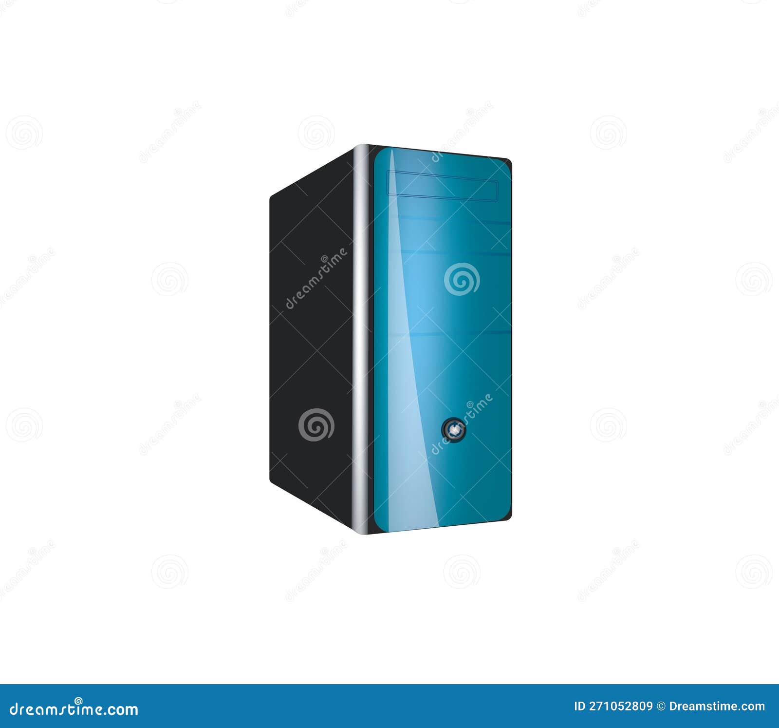 Blue desktop computer stock vector. Illustration of connection - 271052809