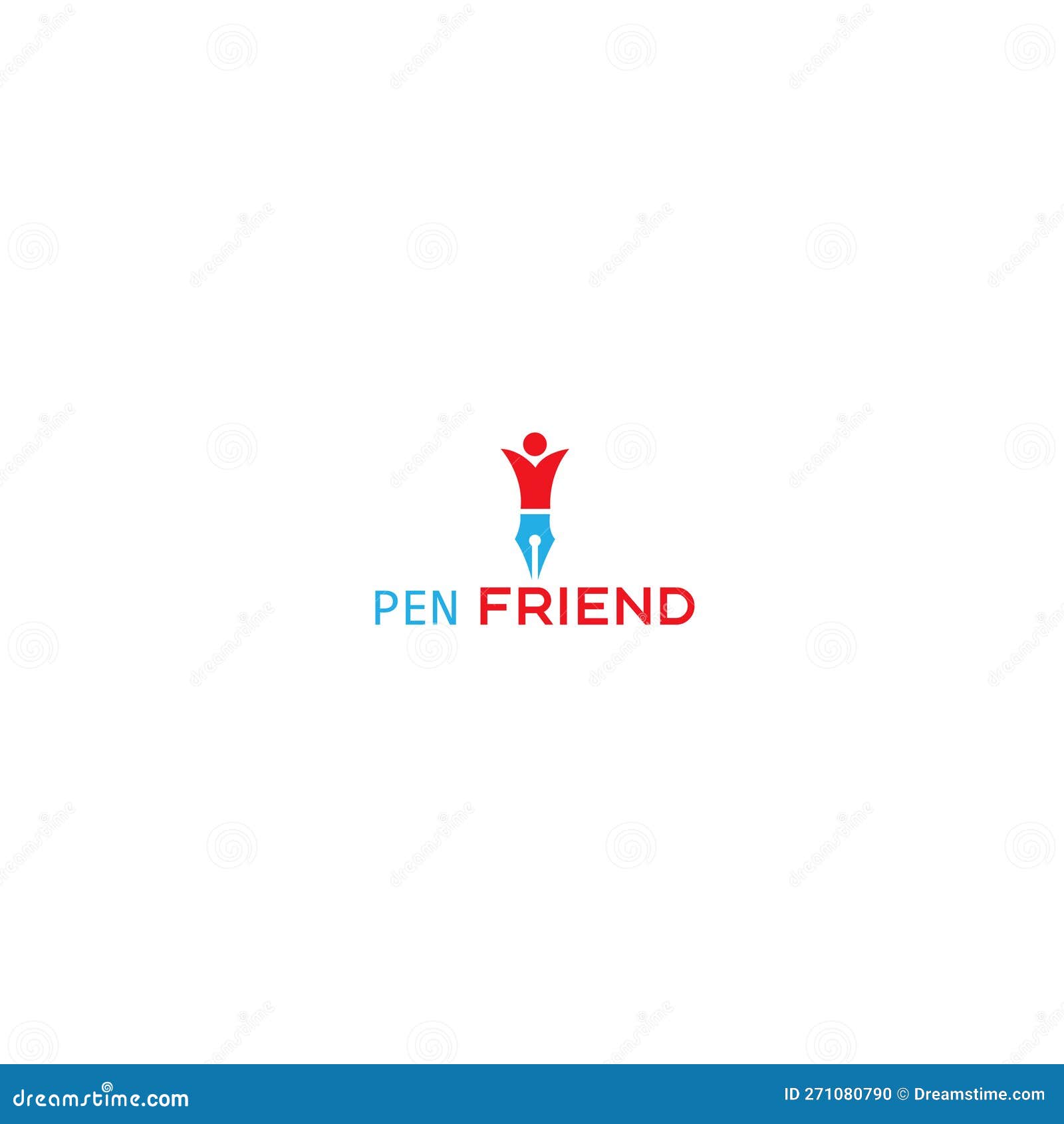 Pen Friend logo design stock illustration. Illustration of logotype ...