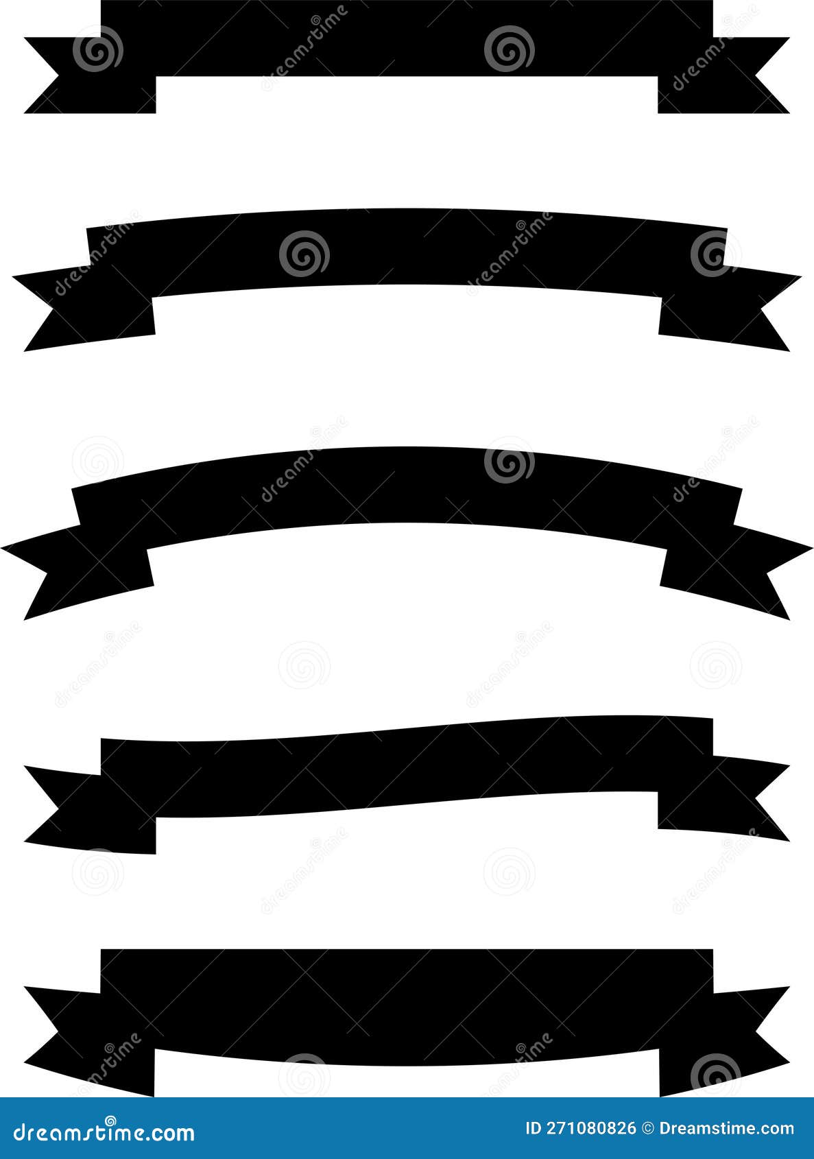 Flat Vector Ribbons Banners Flat Stock Vector - Illustration of ...