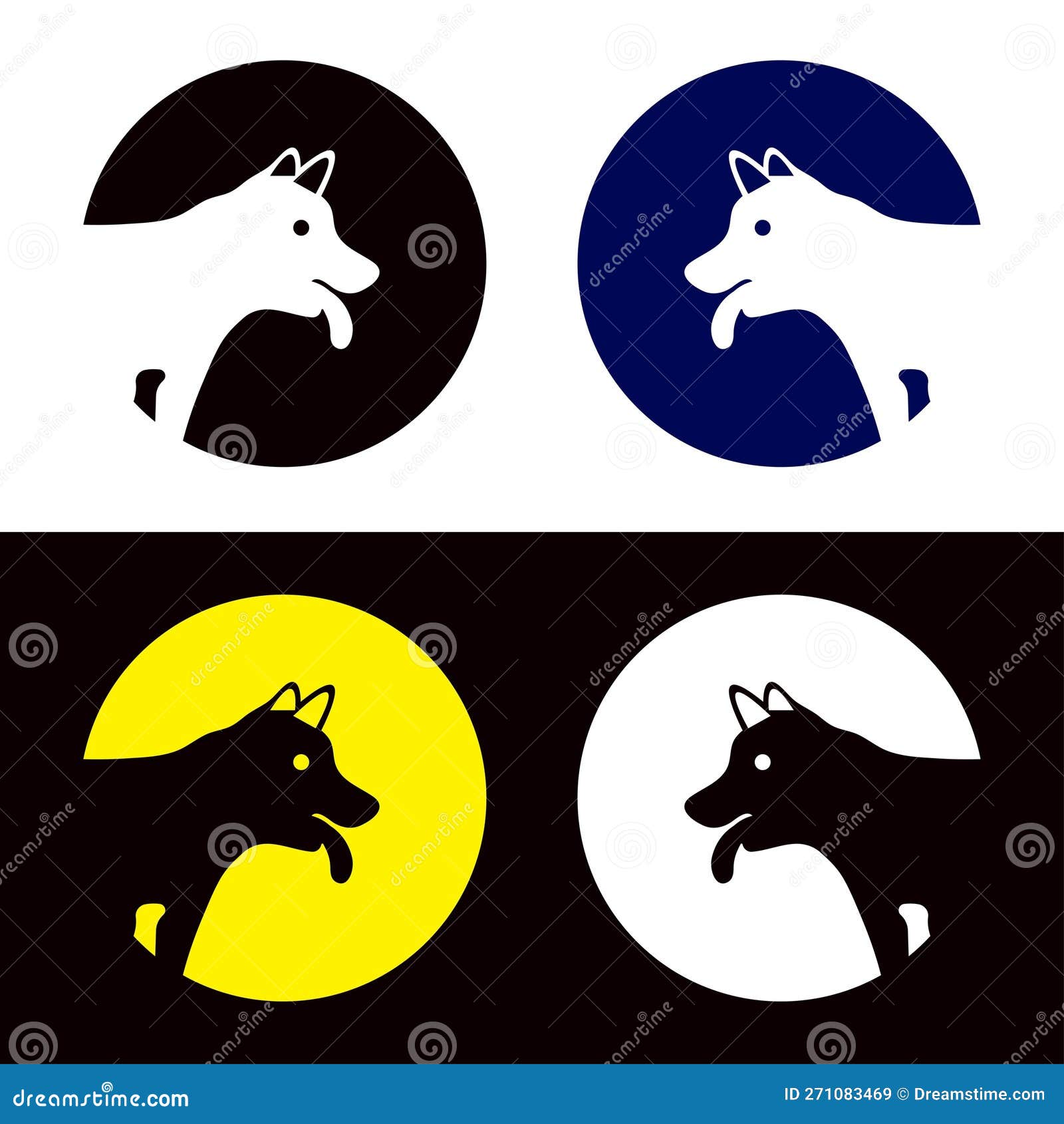 Circle Dog Animal Vector Logo Design Stock Vector - Illustration of ...