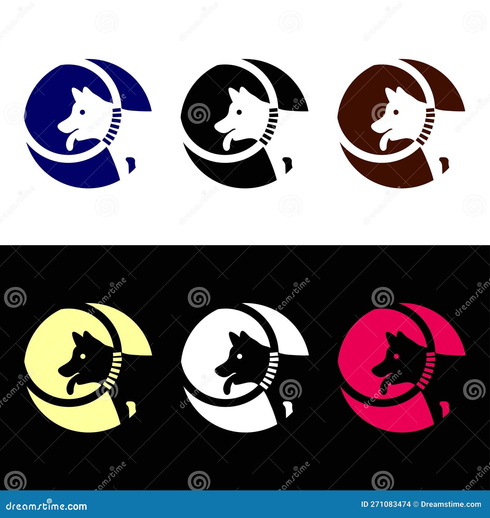 Circle Dog Animal Vector Logo Design Stock Vector - Illustration of ...