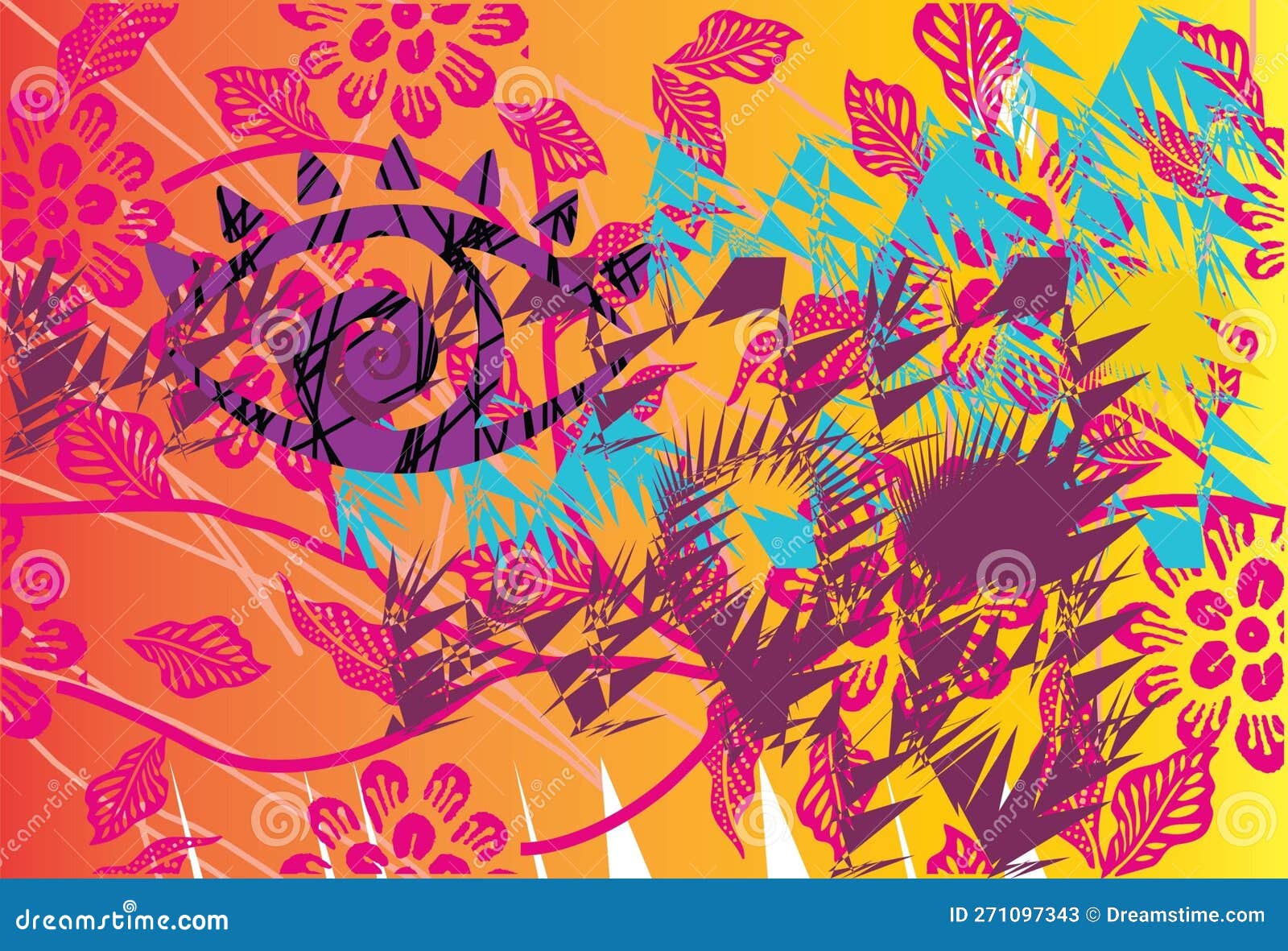 Print stock vector. Illustration of cartoon, face, cubism - 271097343