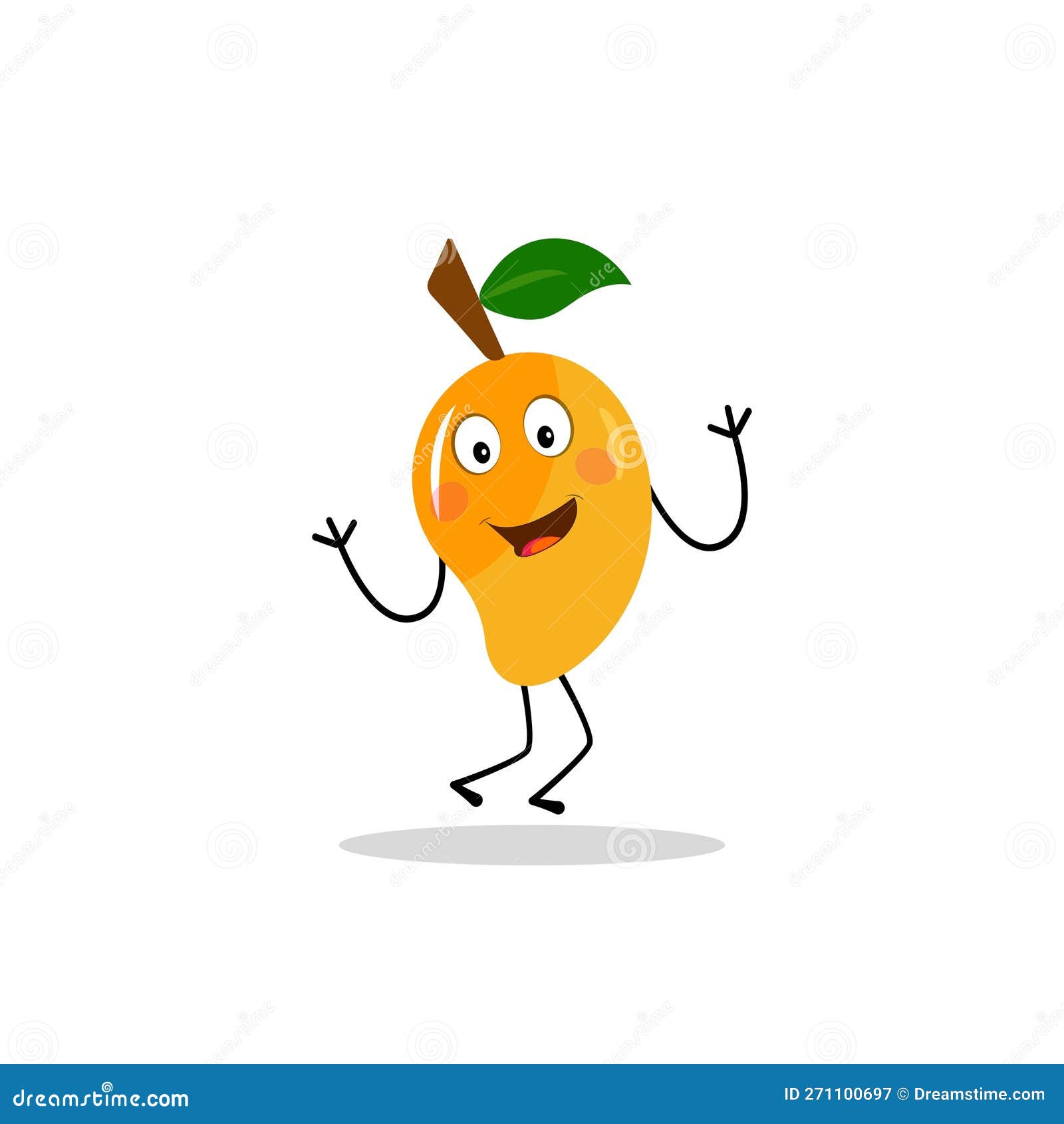 Mango Character Design. Kawaii Mango Characters Vector Illustration of ...