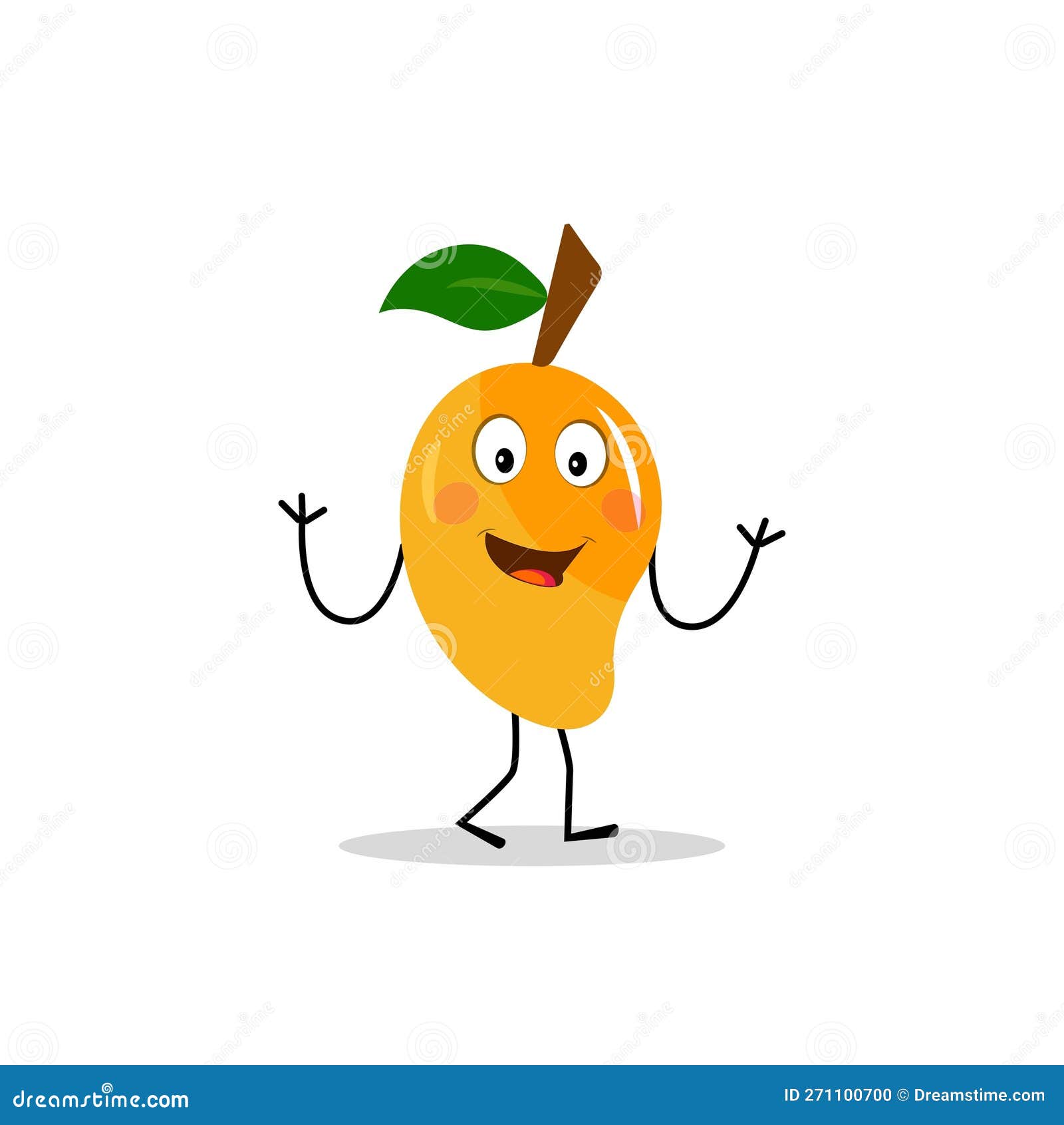 Mango Character Design. Kawaii Mango Characters Vector Illustration of ...
