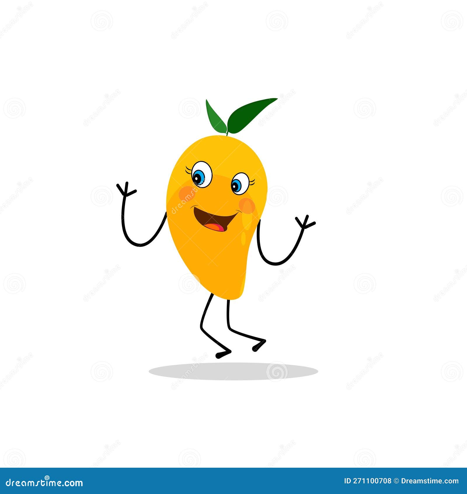 Mango Character Design. Kawaii Mango Characters Vector Illustration of ...