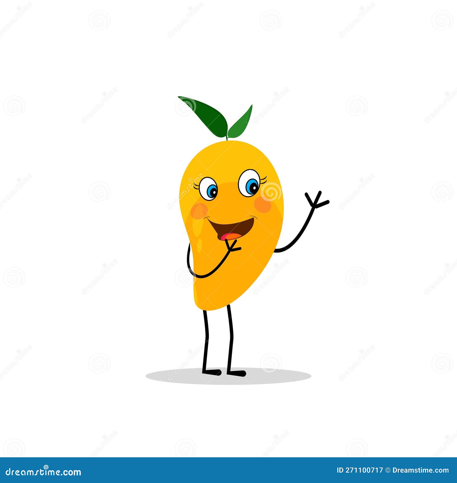 Mango Character Design. Kawaii Mango Characters Vector Illustration of ...