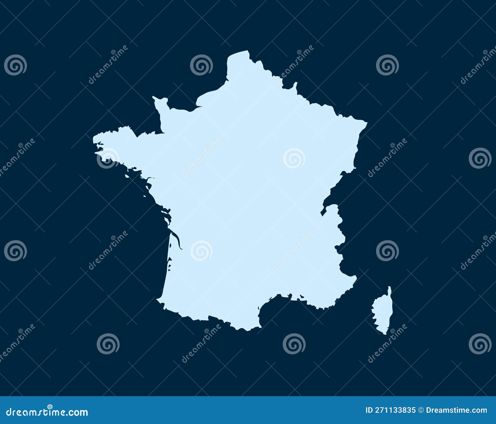 Light Blue Design Concept of Country France Map Isolated on Dark Green ...